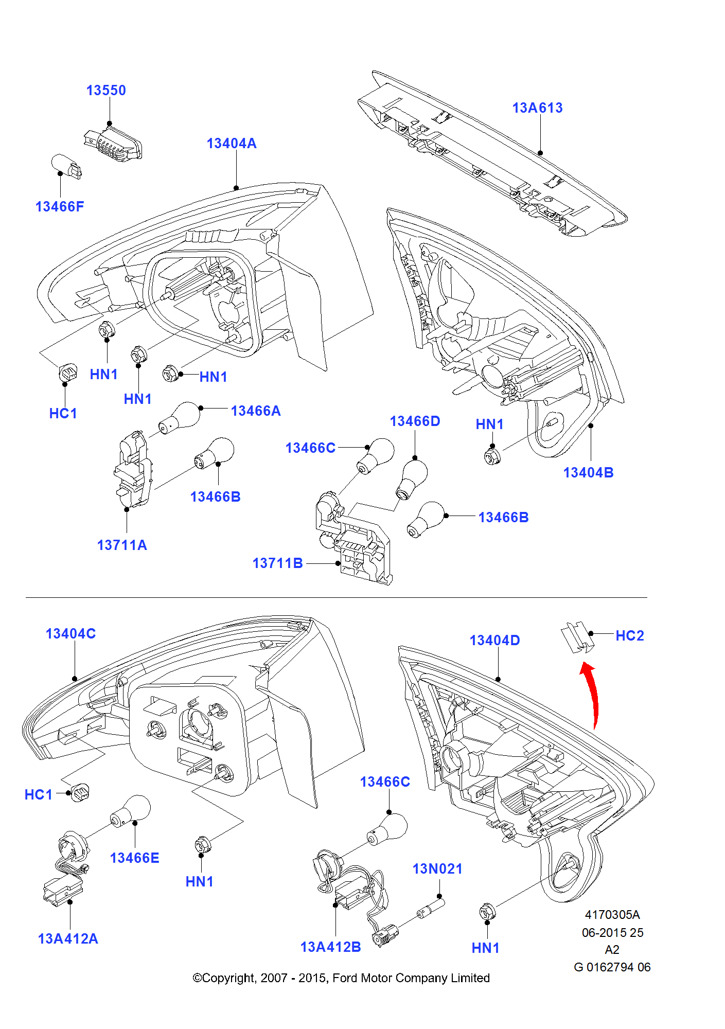 Schlußleuchten FORD Mondeo 2007-2014 (CA2)