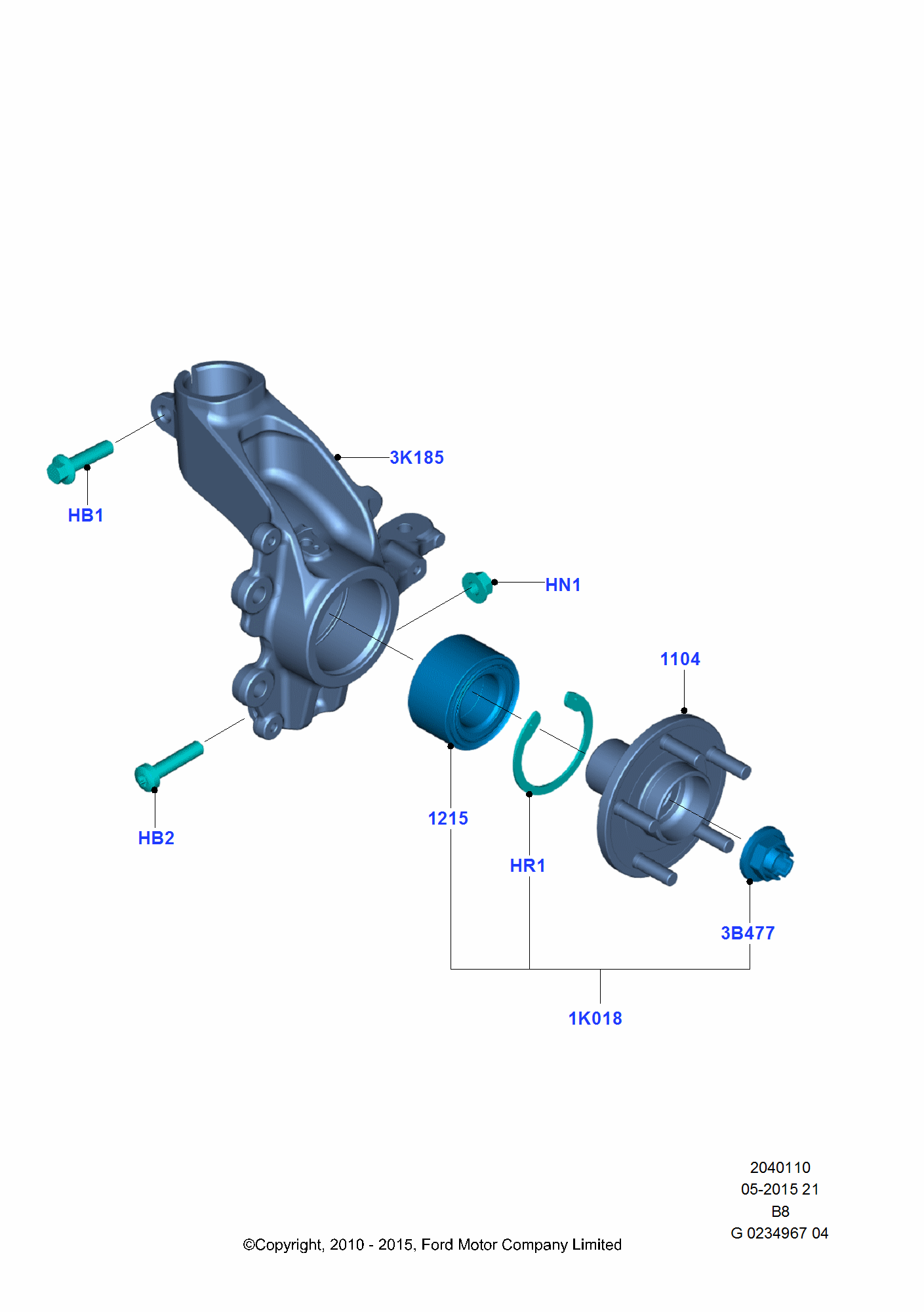 Front Knuckle And Hub FORD Focus 2011- (CB8)