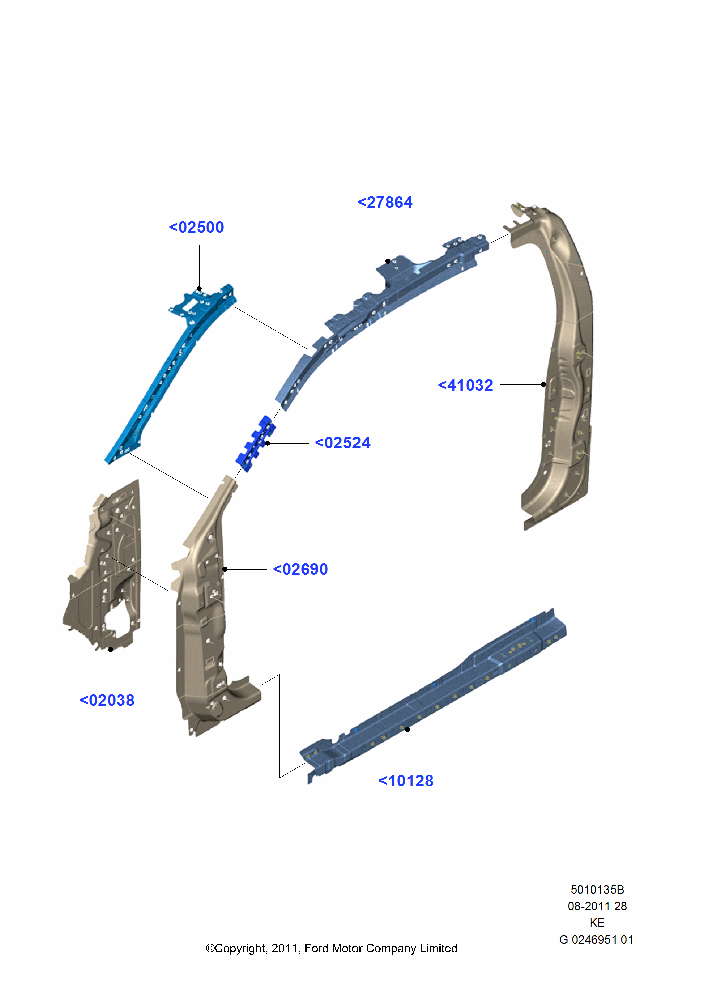 Side Panels - Inner FORD Ranger 2011- (TKE)