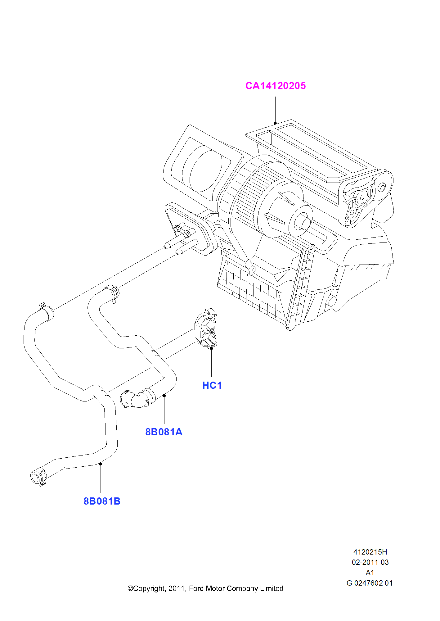 Heater Hoses FORD S-MAX/Galaxy 2006- (CA1)