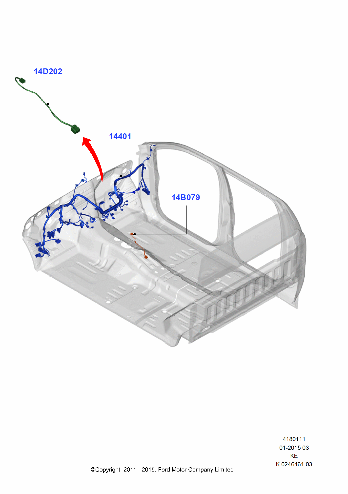 Ford Ranger T6 1st Generation Wiring - dash and floor console parts ...