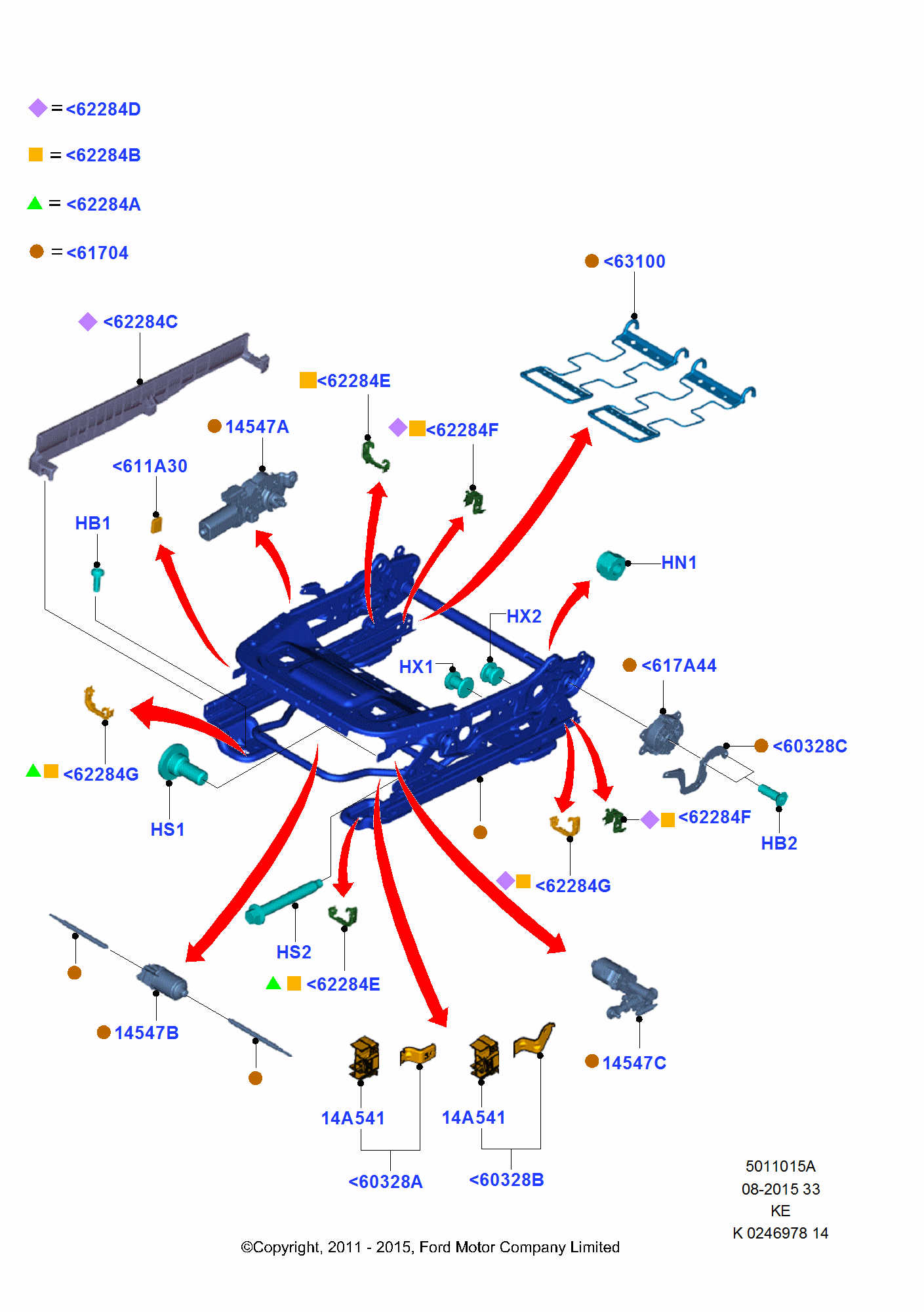 Front Seat Base FORD Ranger 2011- (TKE)