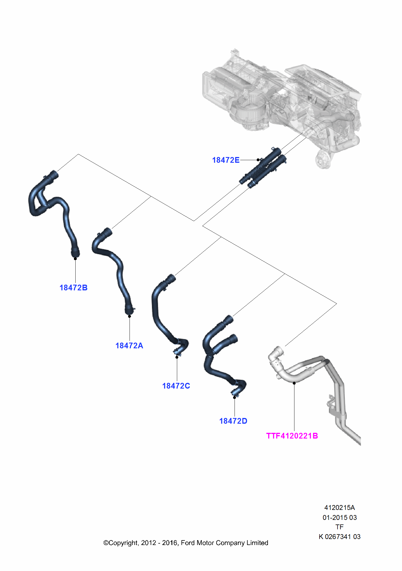 Heizungsschläuche FORD Transit/Tourneo Custom 2012- (TTF)