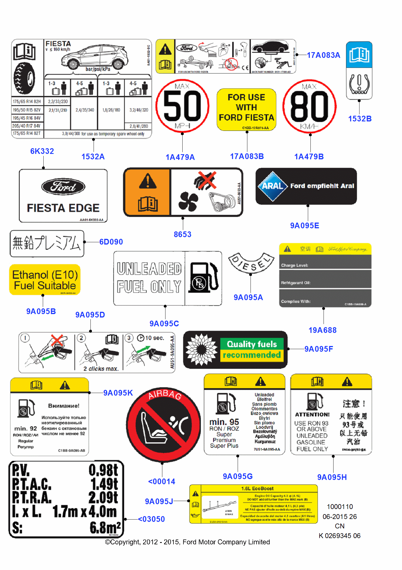 Ford Fiesta JA8 Facelift Decals parts 2012 - 2016 | EPC Africa