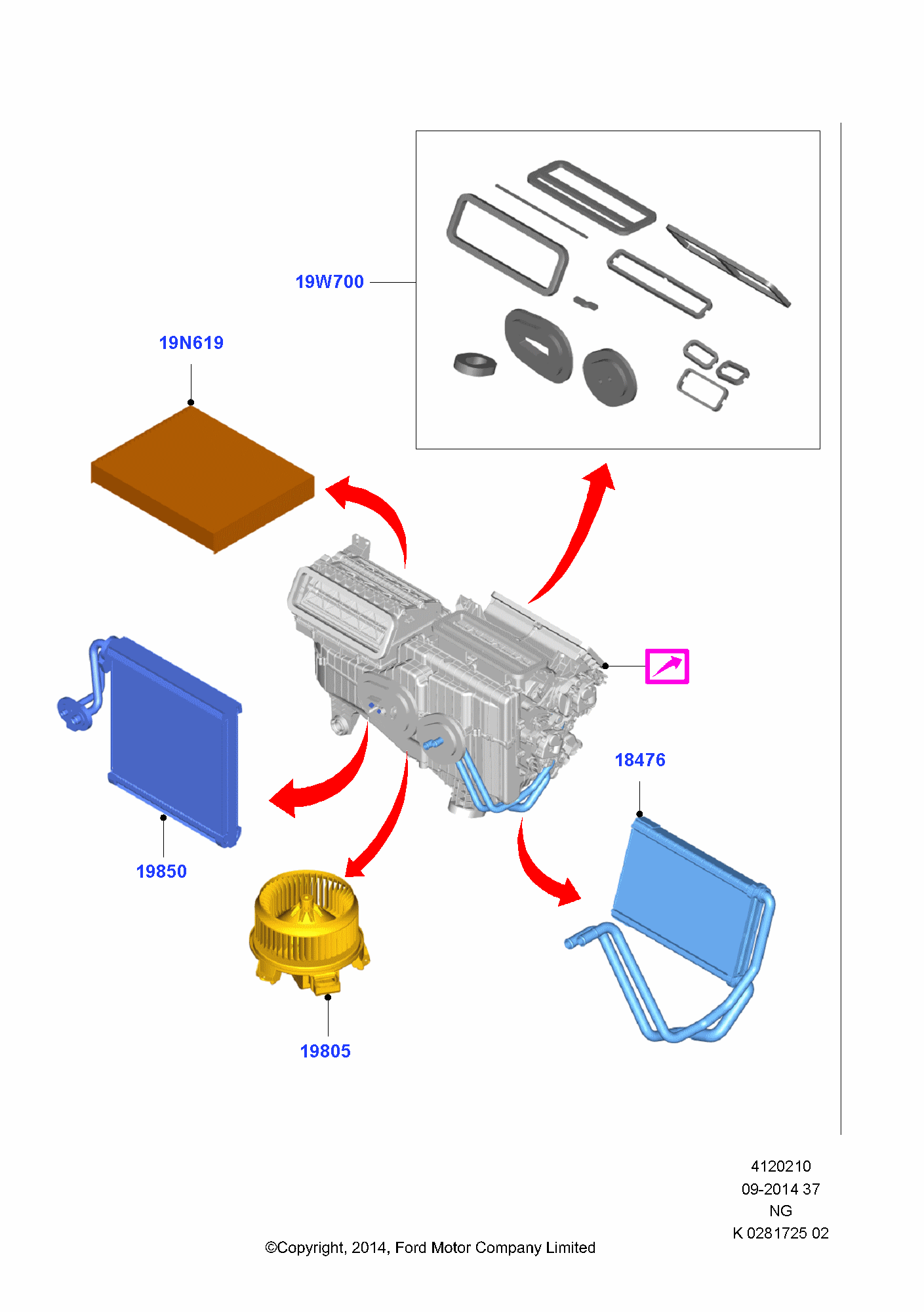 Ford Mondeo 4th Generation Heater/air cond.internal components parts ...