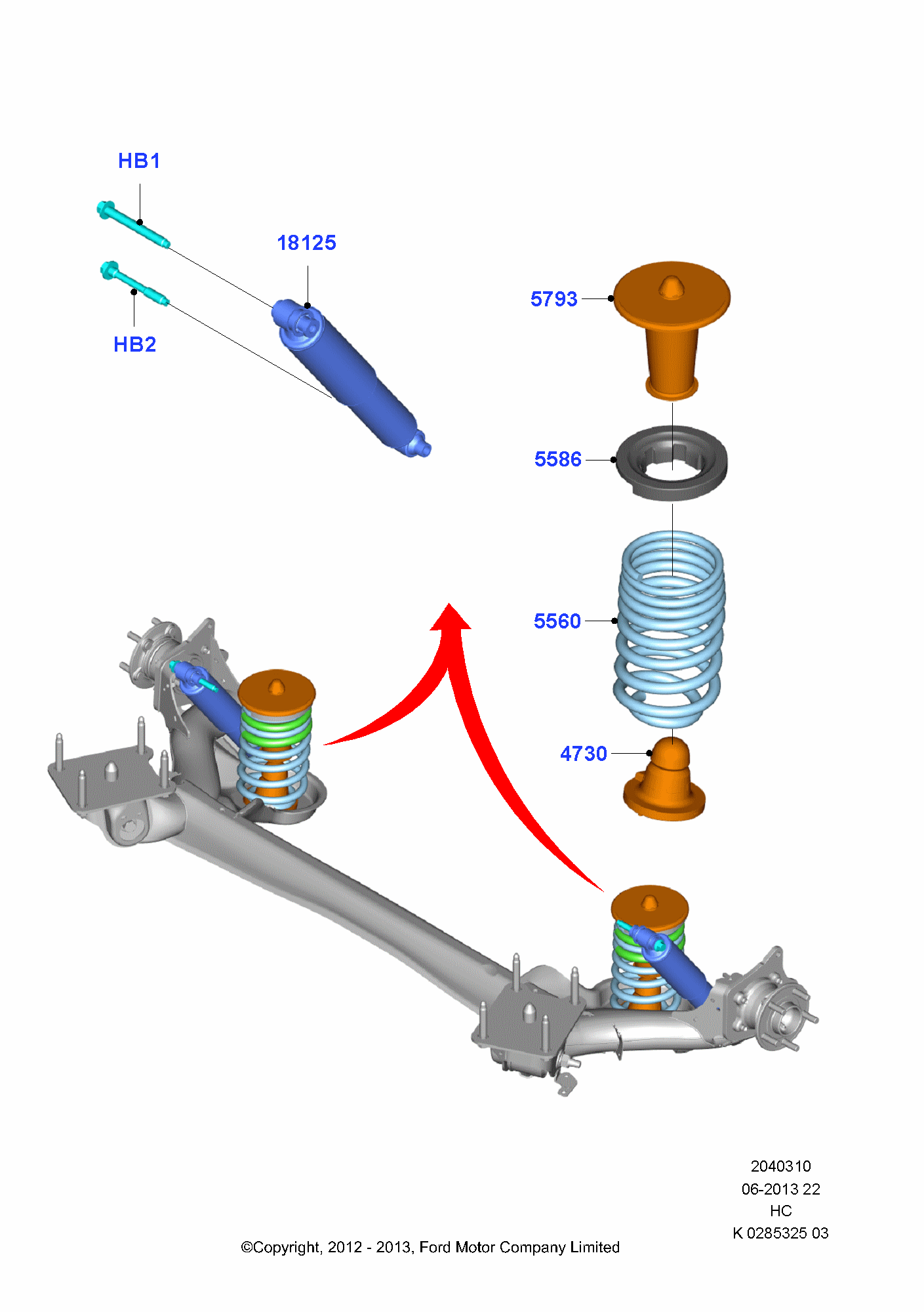 Rear Springs And Shock Absorbers FORD Transit/Tourneo Connect 2013- (CHC)
