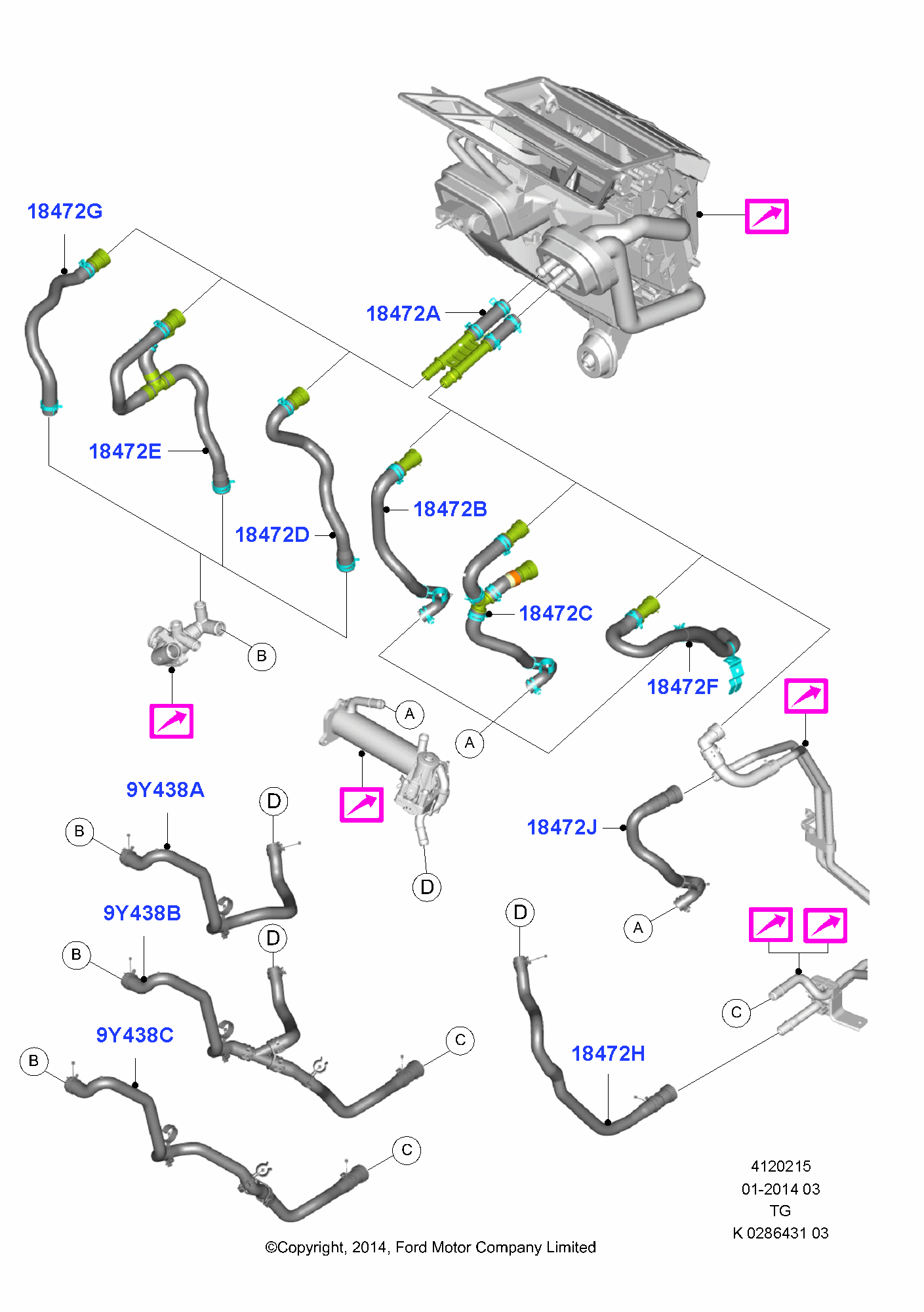 Heater Hoses FORD Transit 2014 - (TTG)