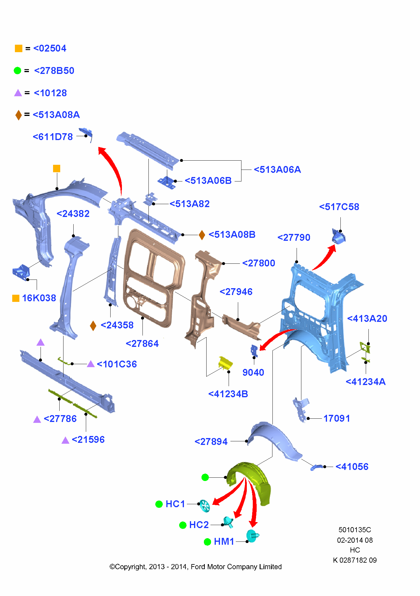 Side Panels - Inner FORD Transit/Tourneo Connect 2013- (CHC)
