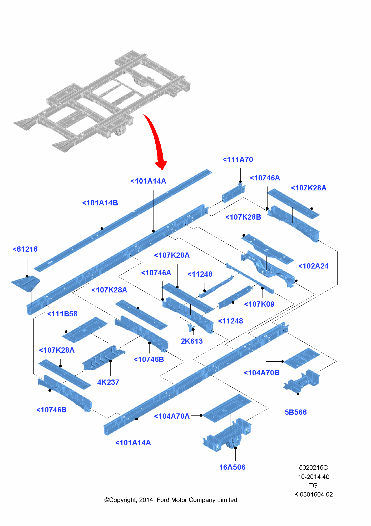 Rear Chassis Members FORD Transit 2014 - (TTG)