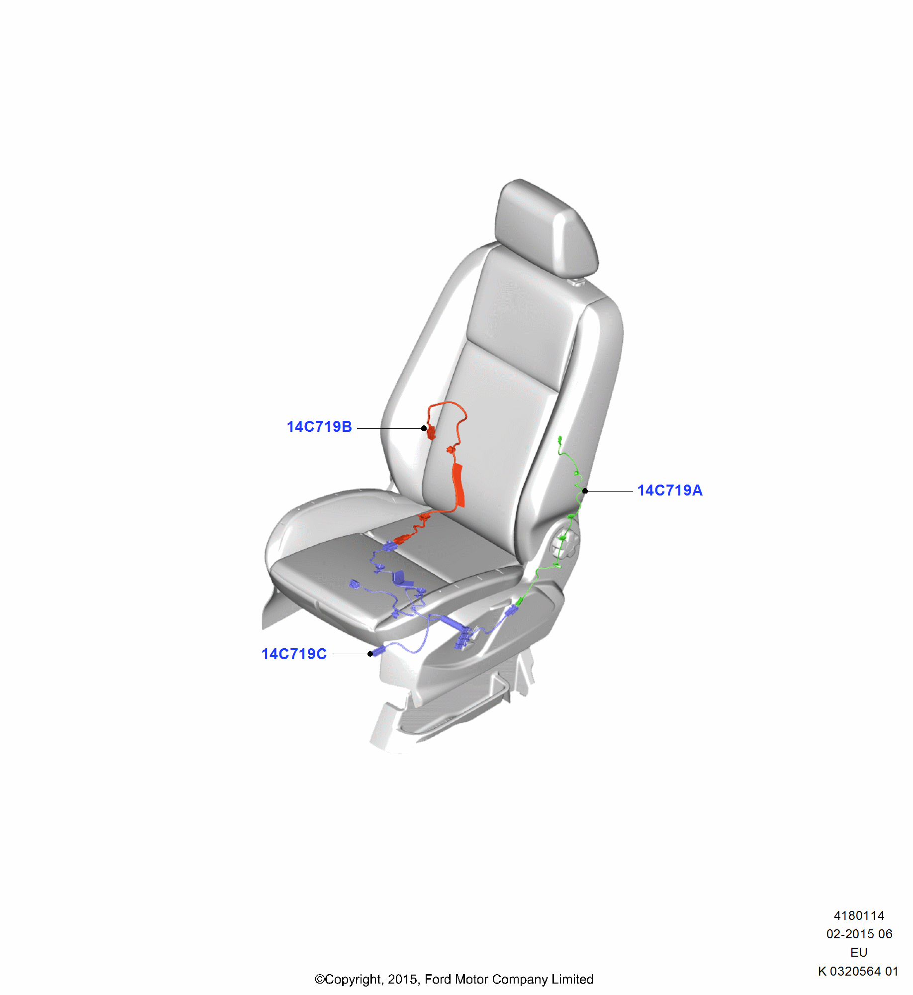 Buy Ford C-Max DXA Facelift Wiring - seats Parts Online 2015 - 2016 ...