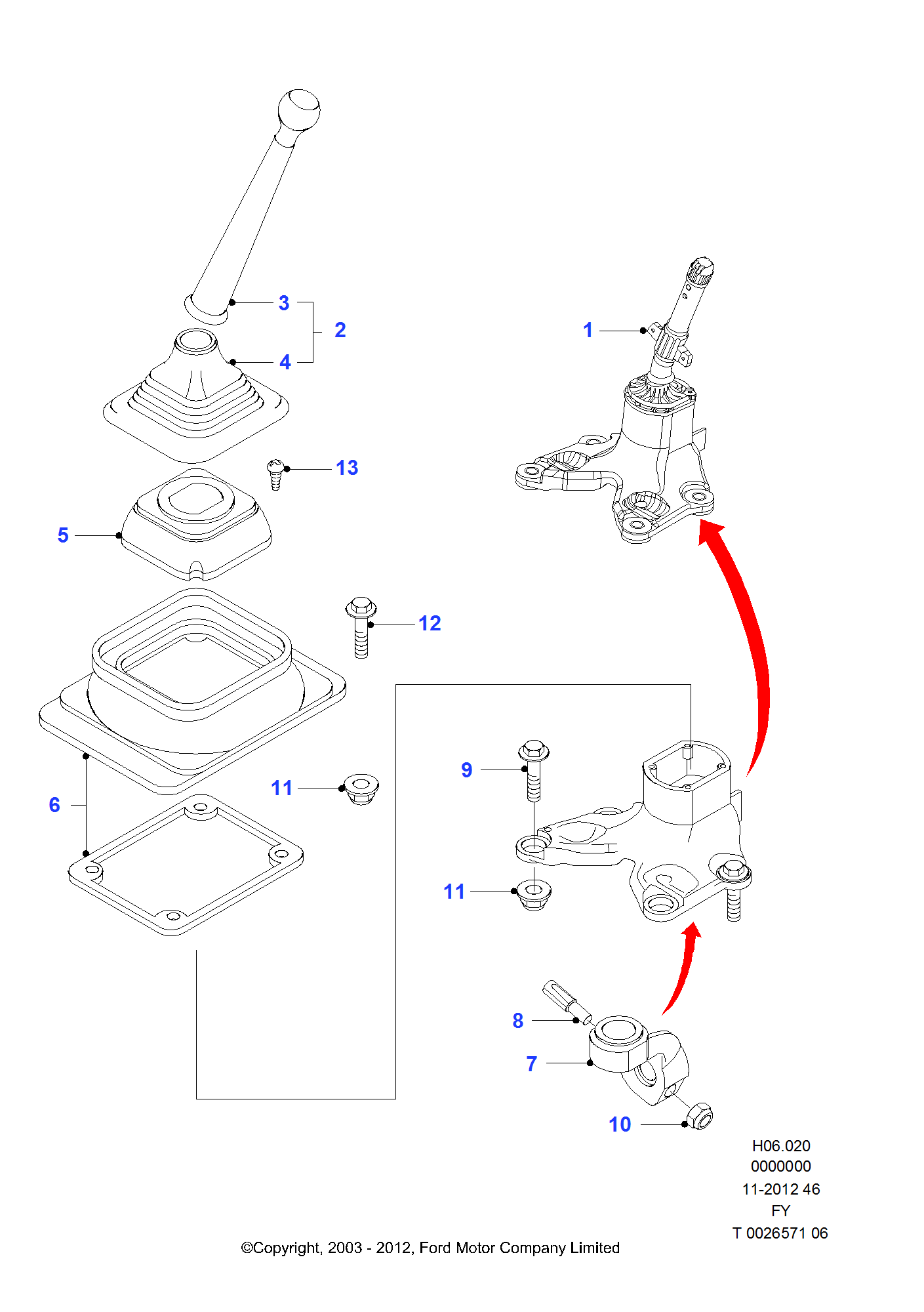 Gear Change - Manual Transmission FORD Transit 2000-2006 (FY)