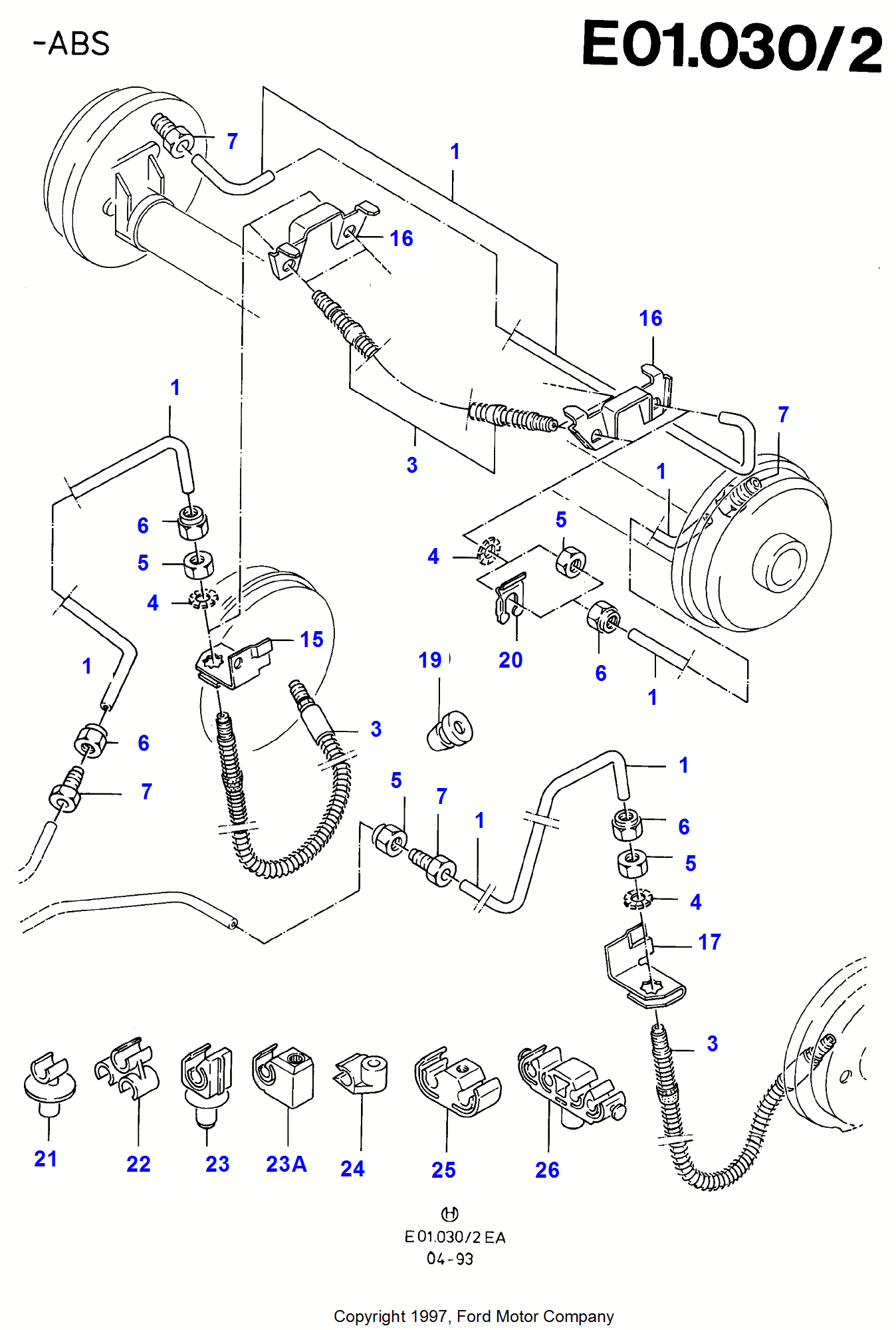 Brake Pipes FORD Escort/Orion 1990-1995 (EA)