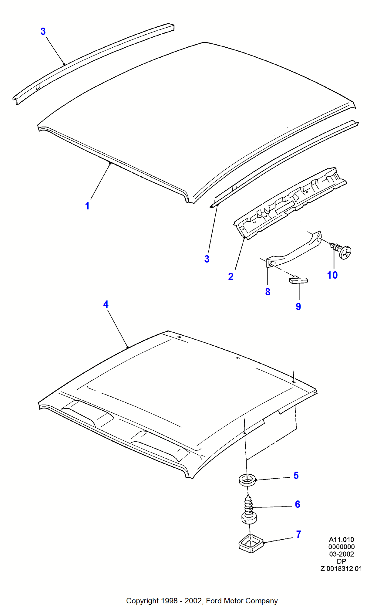 Ford P100 Roof parts 1987 - 1993 | EPC Africa