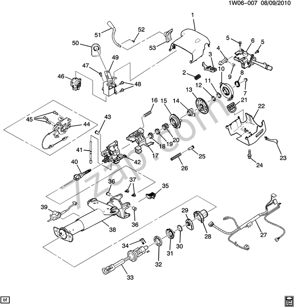 2008-2011 W19 STEERING COLUMN (COLUMN SHIFT)(JL4) diagram CHEVROLET ...