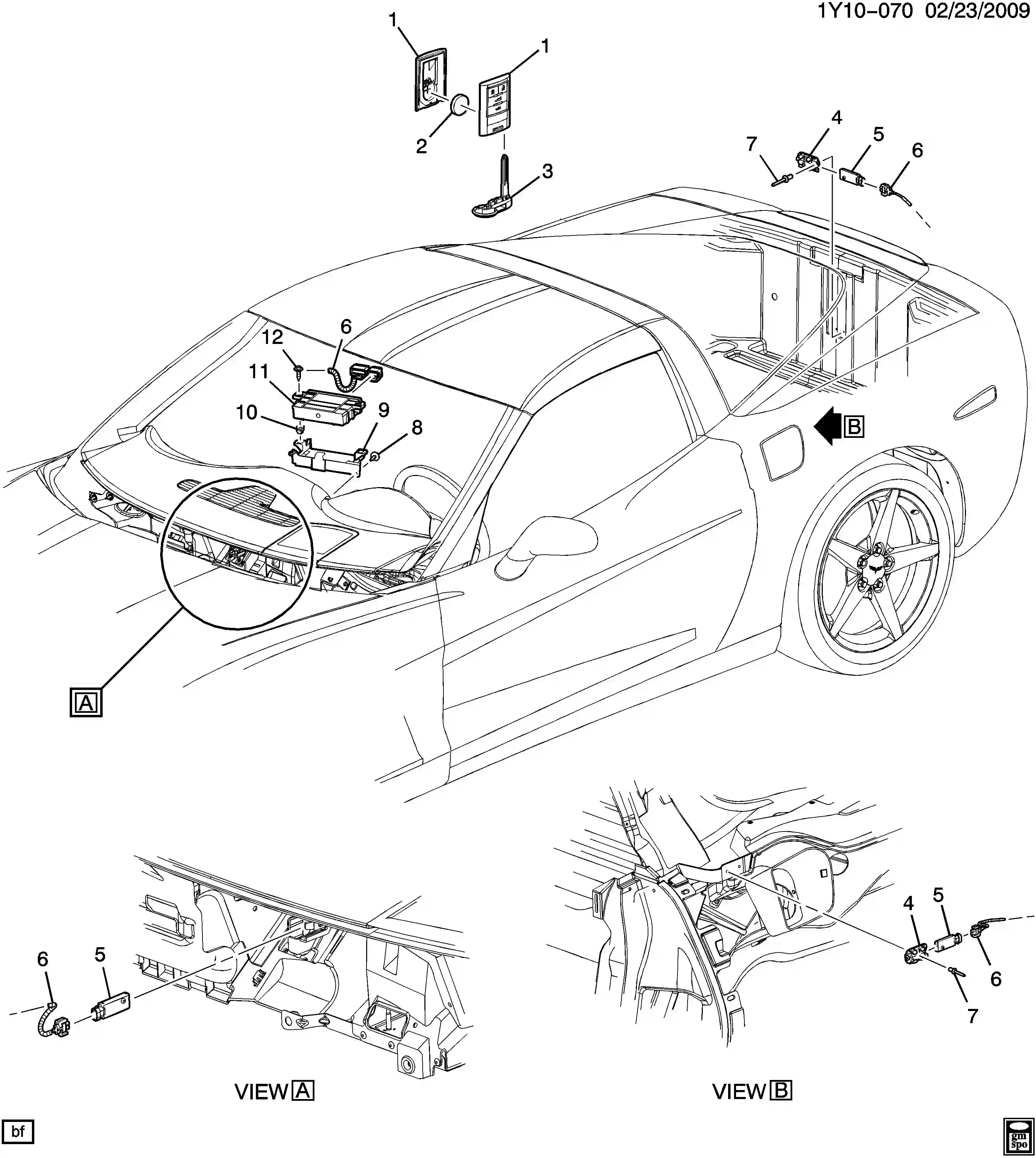 Chevrolet Corvette C6 Entry system/keyless remote parts 2005 - 2013 ...