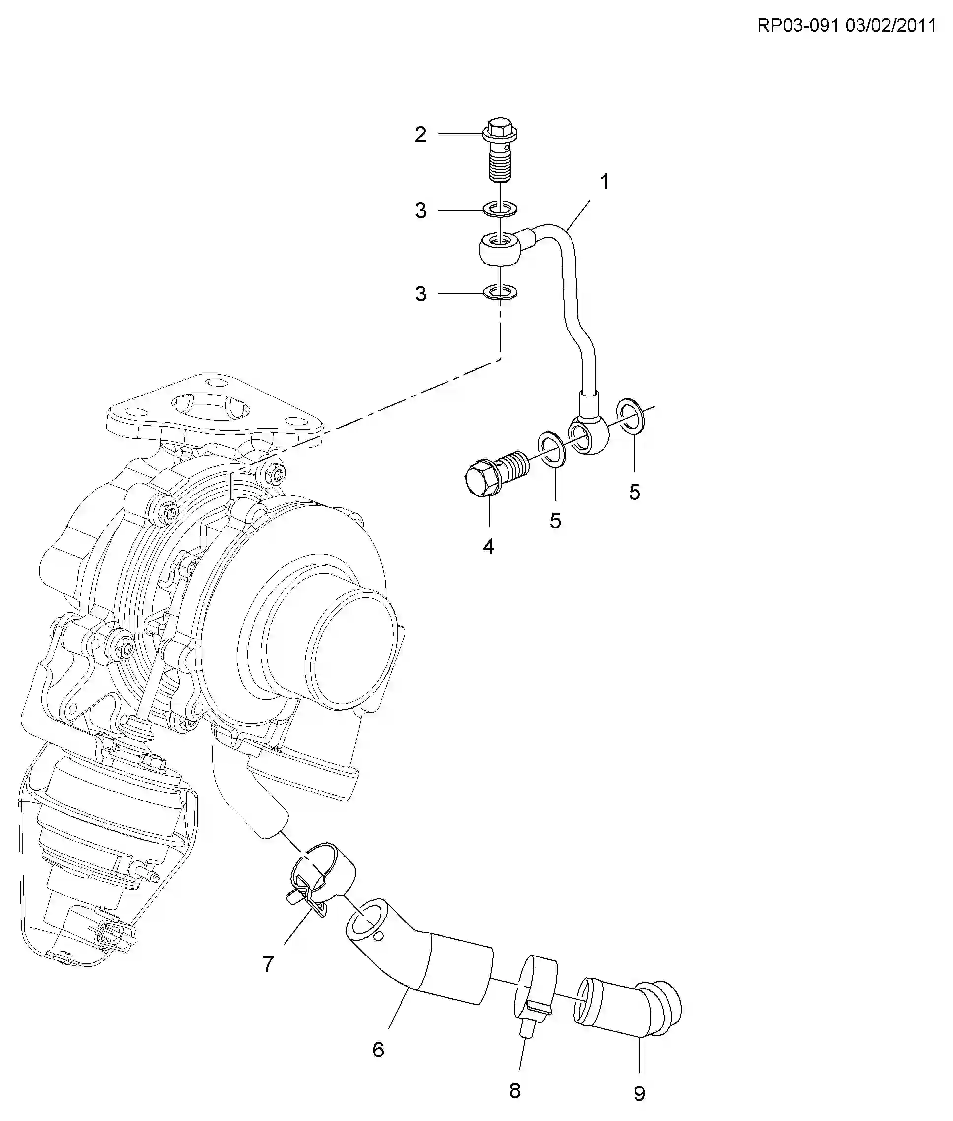 Chevrolet Tracker 3rd Generation Turbocharger lubrication system (lud/1 ...