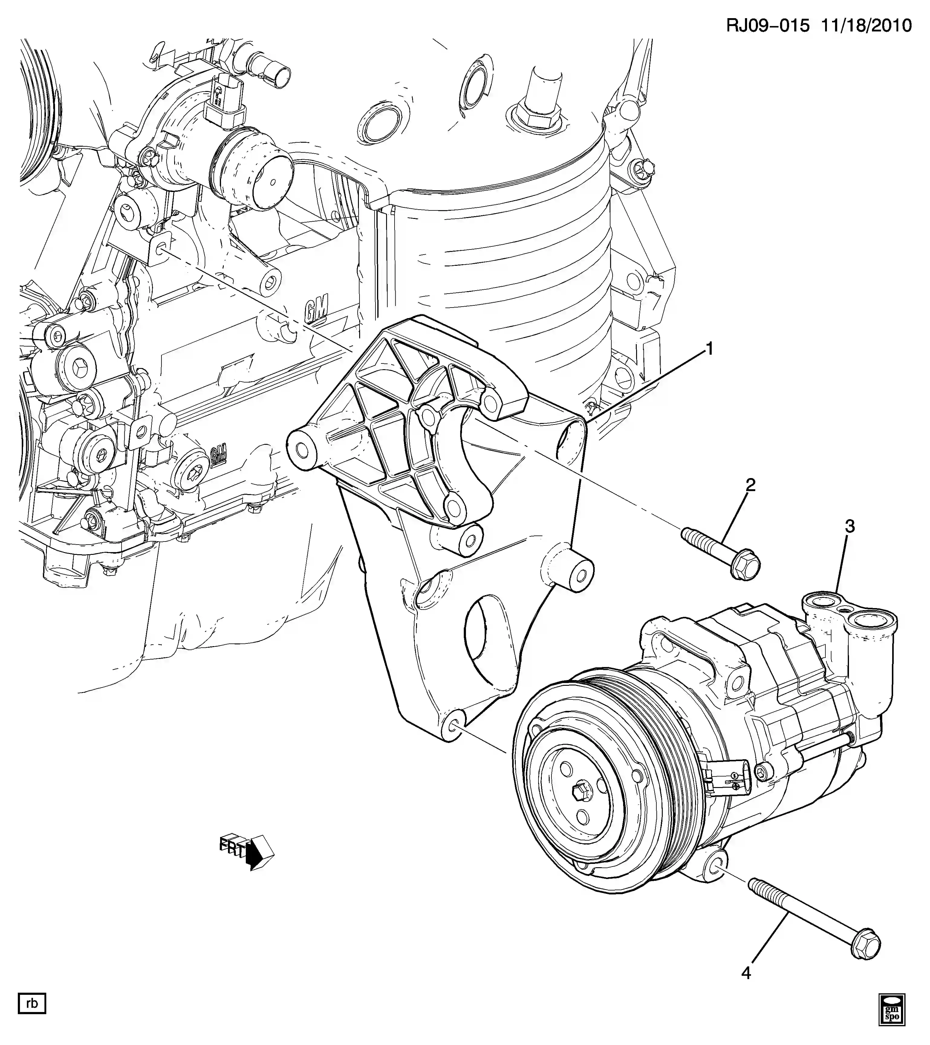 Chevrolet Aveo T300 A/c compressor mounting (ldc/1.2-3,ldd/1.4f ...