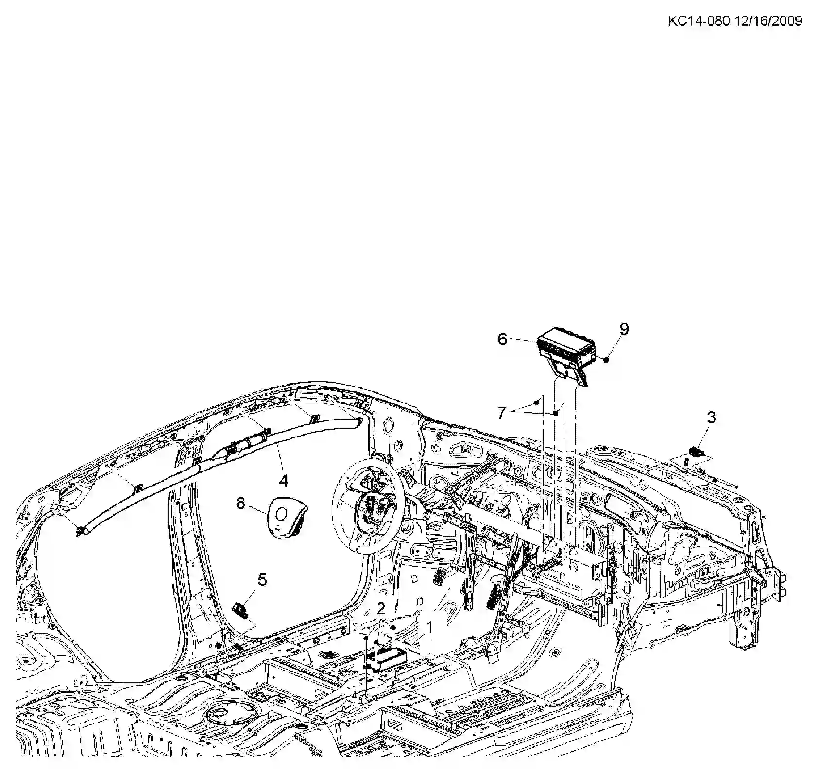 Chevrolet Spark M400 Inflatable restraint system parts 2016 - 2022 ...