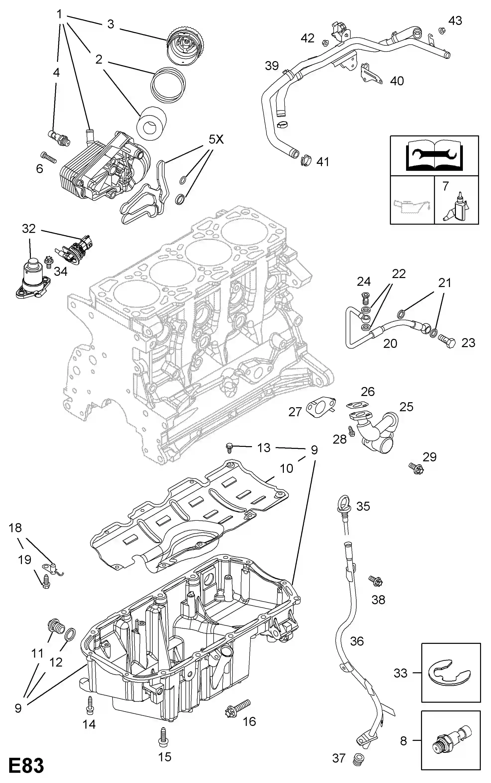 Opel Astra H Oil filter and cooler Diagram & OEM Parts (2004 - 2014 ...