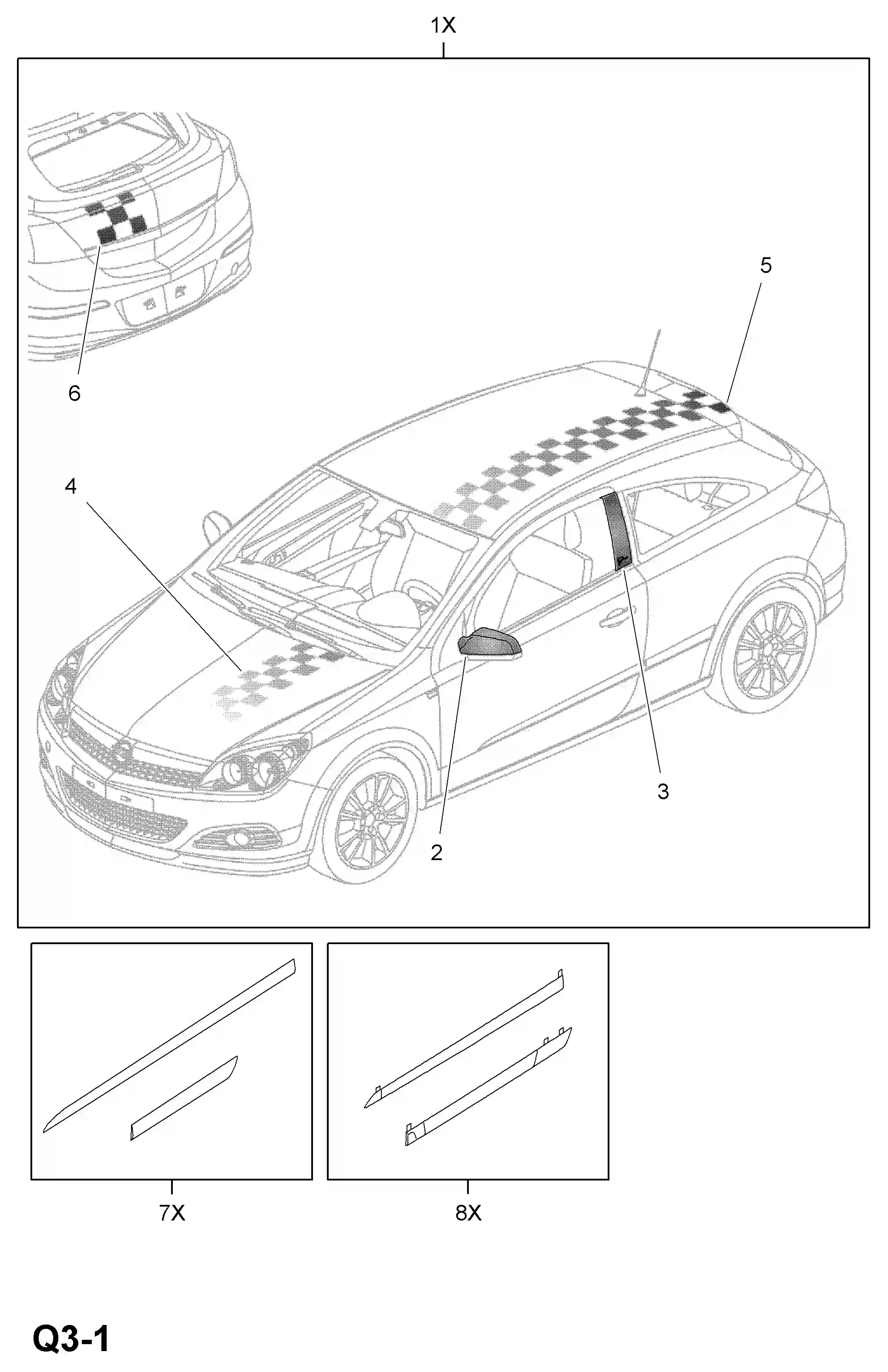 BUY Opel Astra H Decals / 3 door hatch l08 PARTS_ONLINE 2004 - 2014 ...