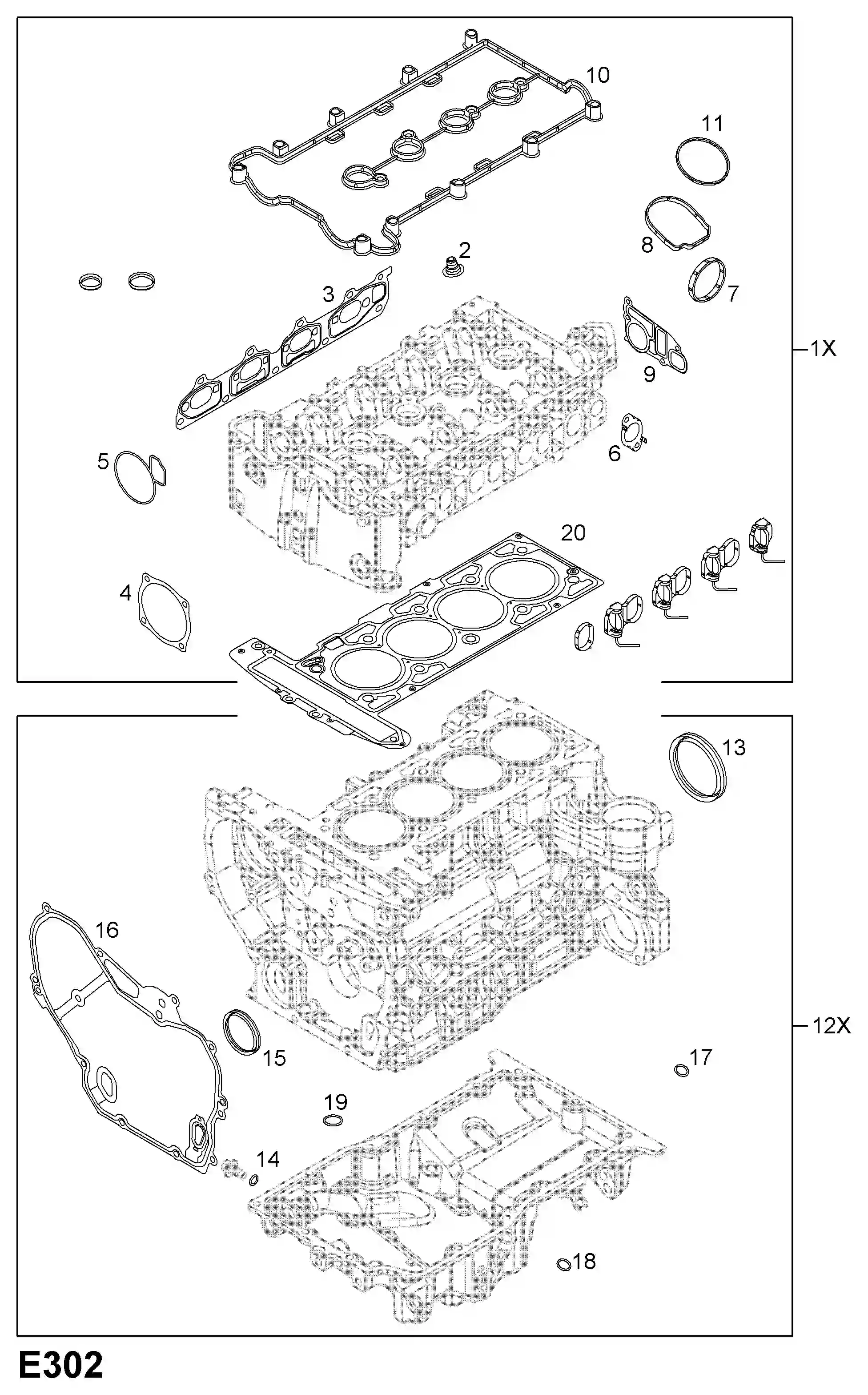 Opel Zafira B Juego de juntas del motor piezas 2005 - 2015 | undefined ...