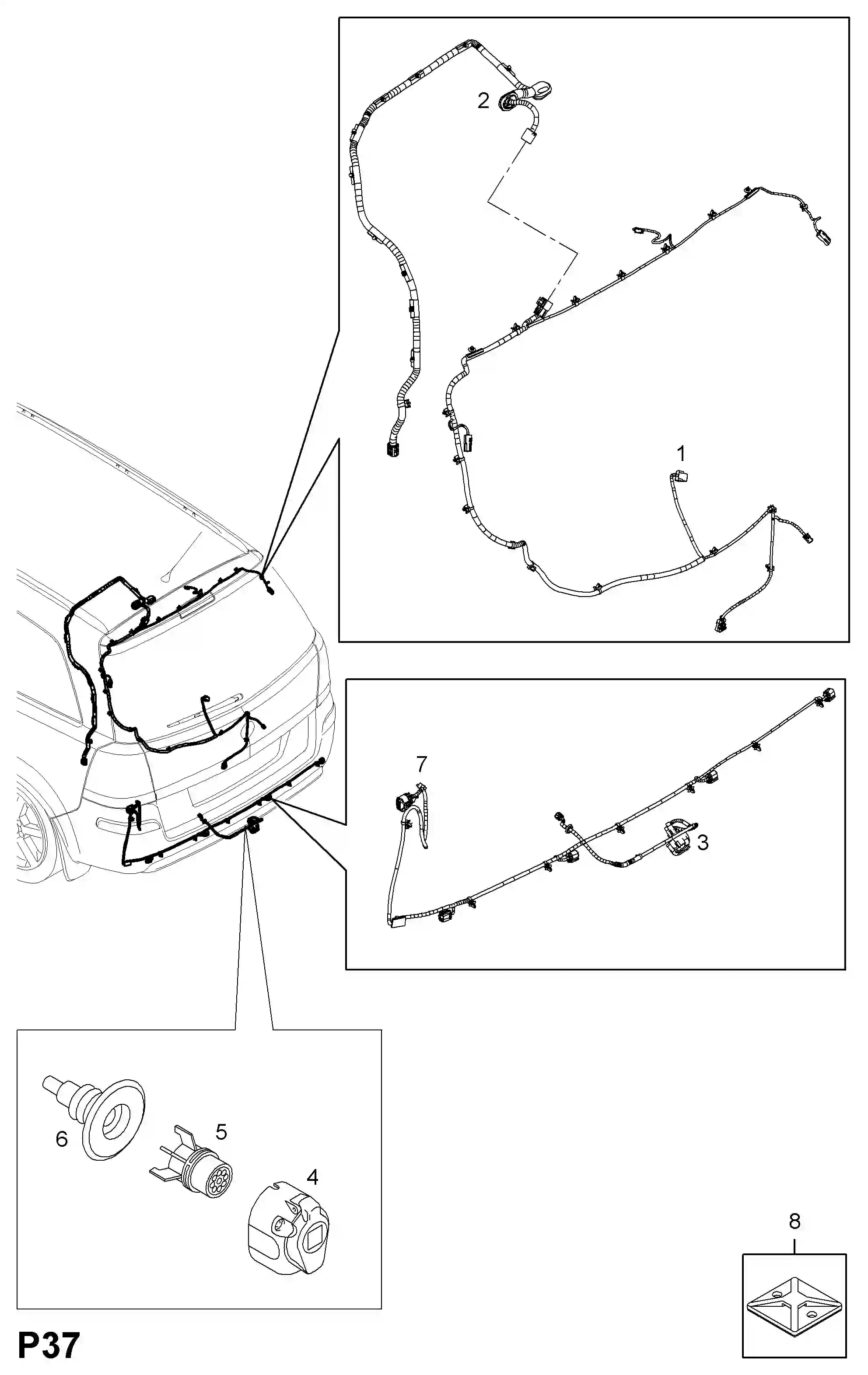 Opel Zafira B Trailer coupling harness parts 2005 - 2015 | undefined Europe