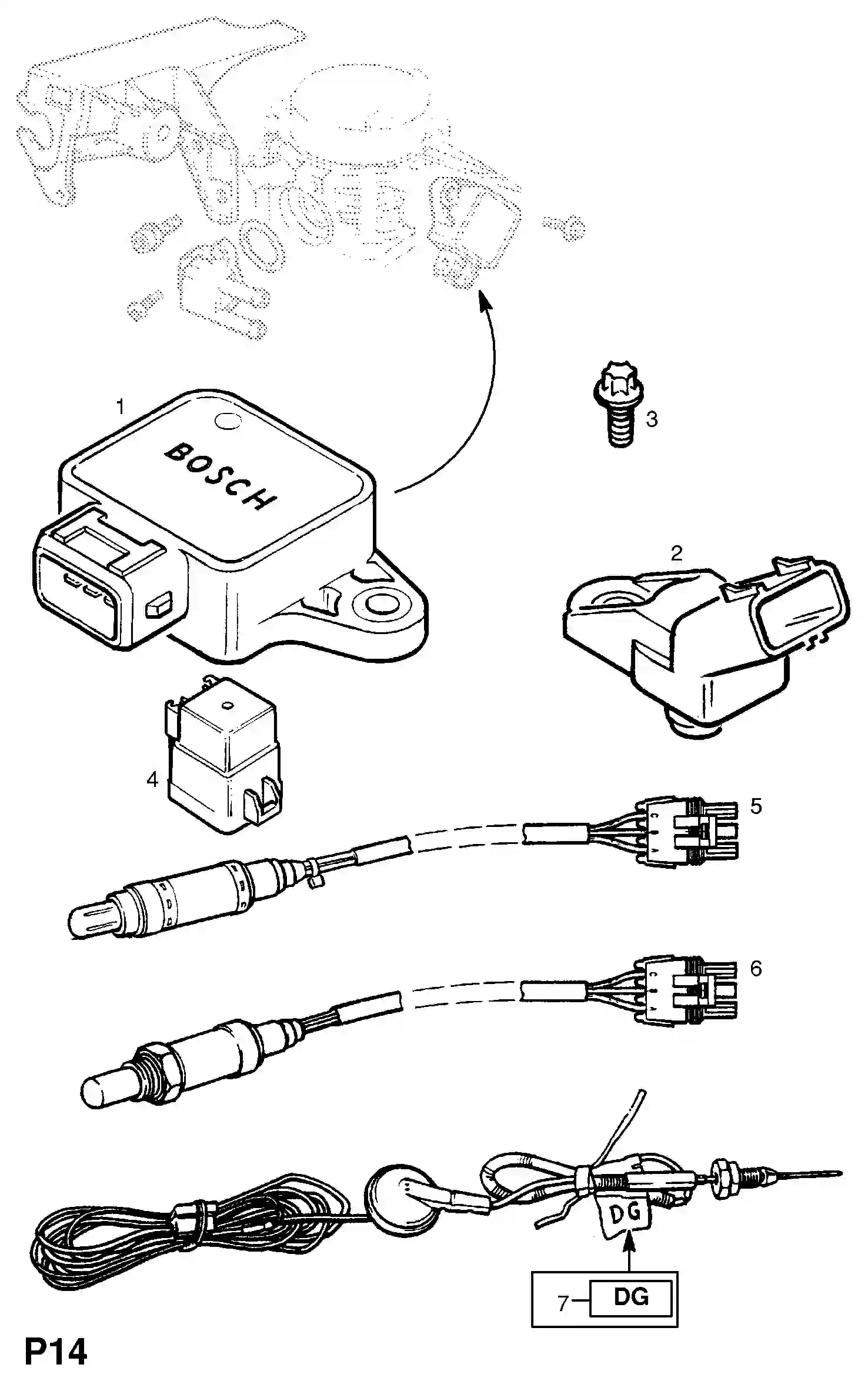 Opel Sintra Catalytic converter temperature control module and sensor ...