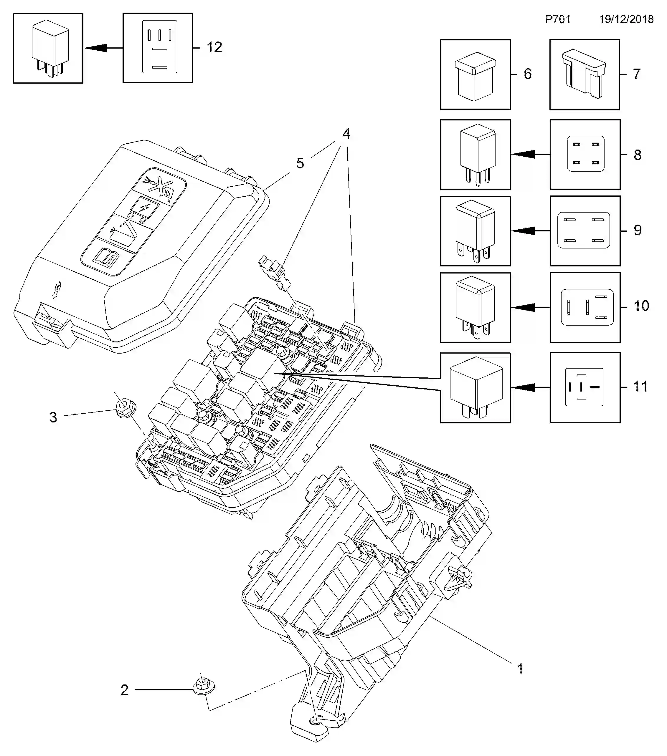 Opel Karl Fuse box, fuses and relays parts 2016 - 2021 | undefined Europe