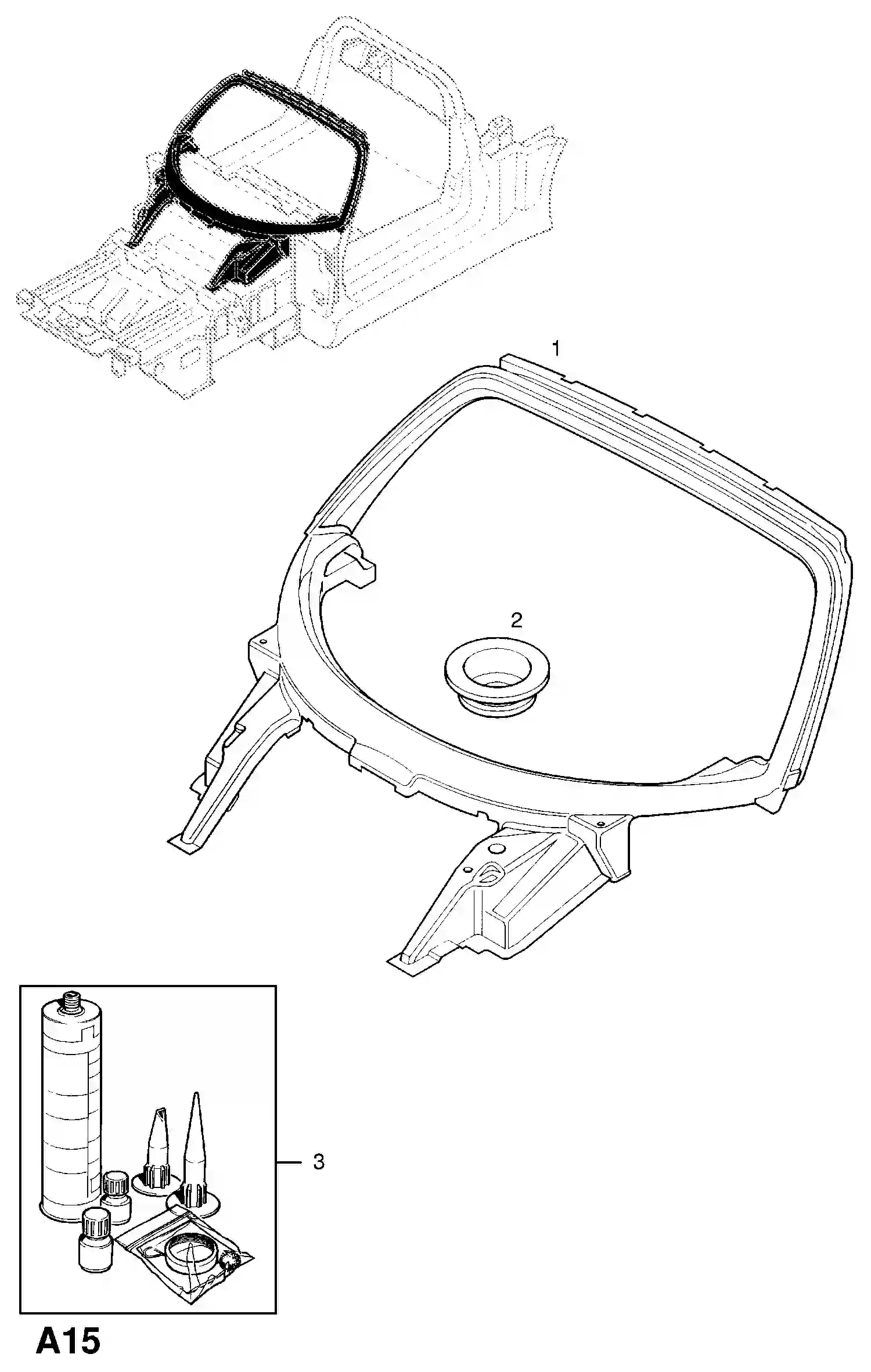 Opel Speedster Windscreen frame parts 2001 - 2004 | EPC5 Global