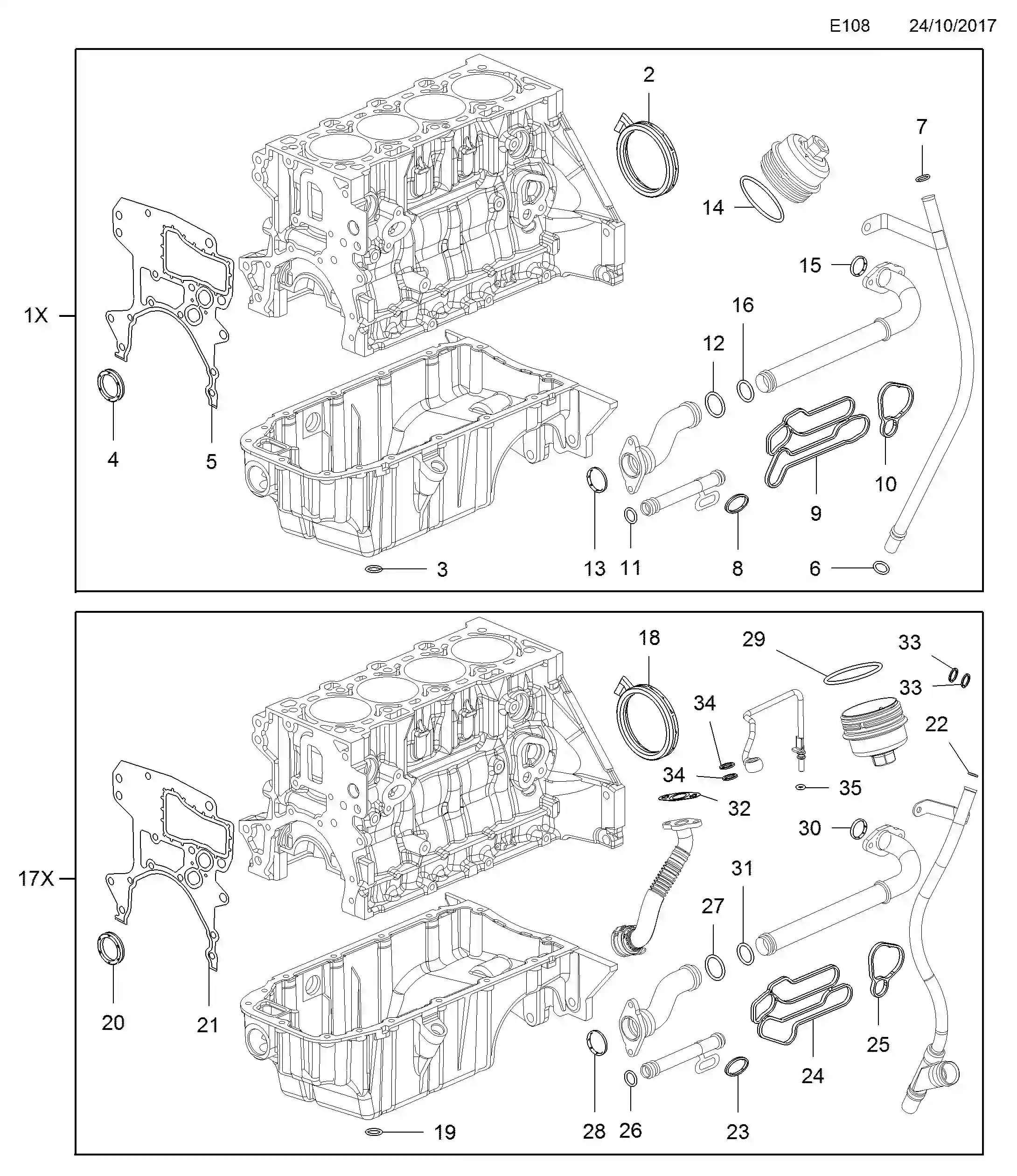 Opel Insignia A Zestaw uszczelek silnika / dolny koniec (silnik ...