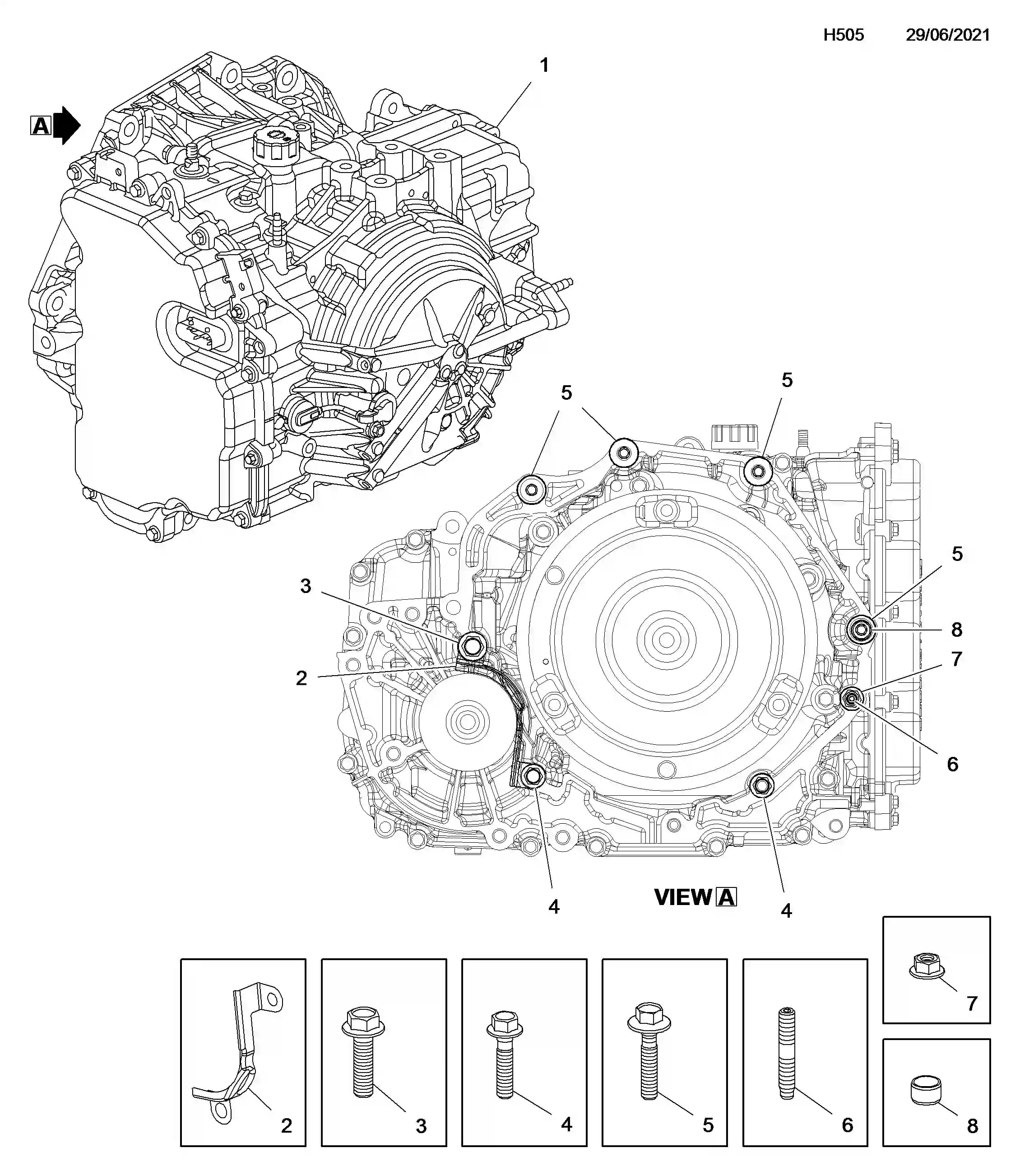 Opel Insignia A Transmission assembly fixings / a16xht[lvp], b16shl[lwc ...