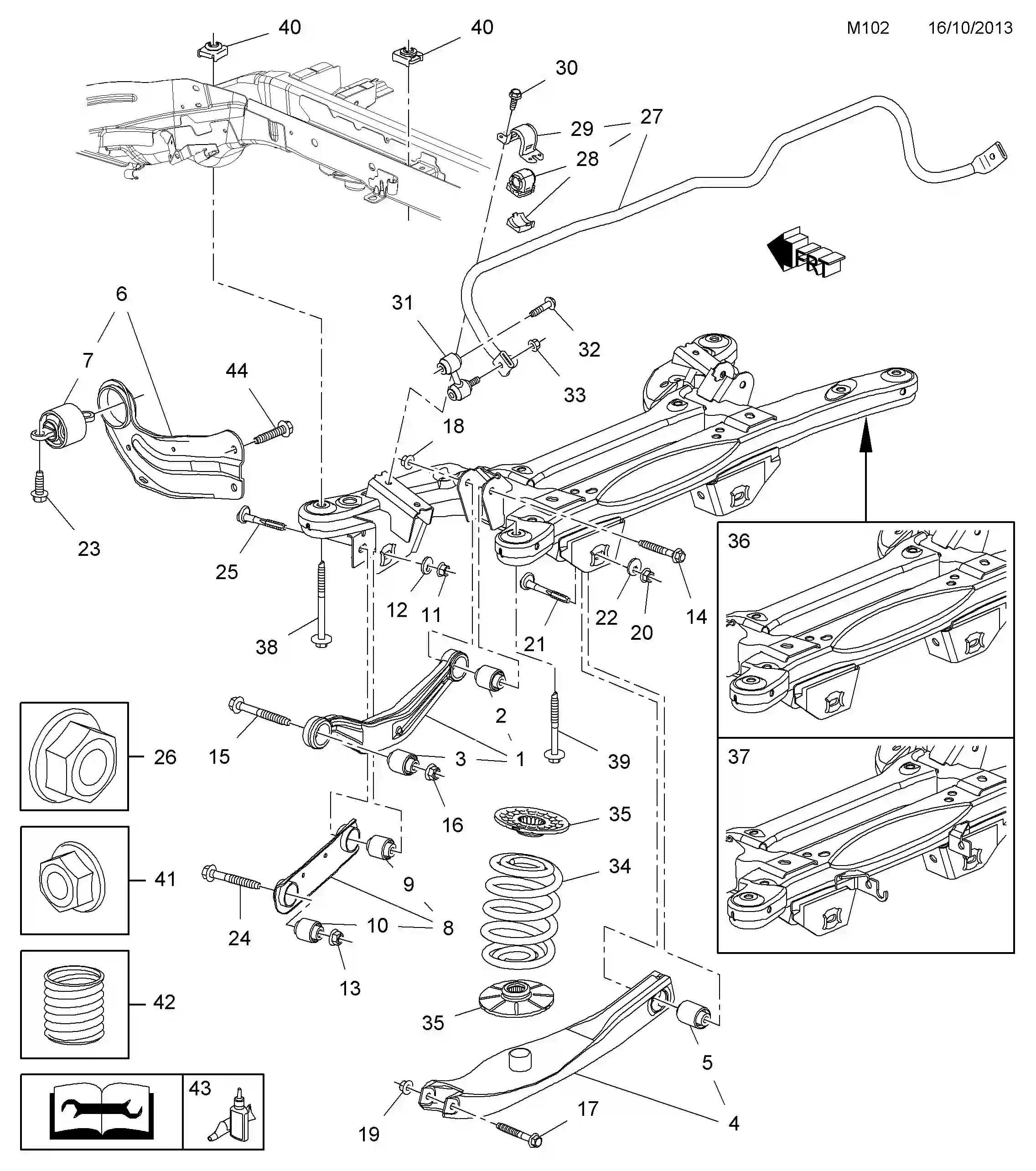 Opel Insignia A Rear springs / saloon (69) (ecoflex) (rpo xj6) parts ...