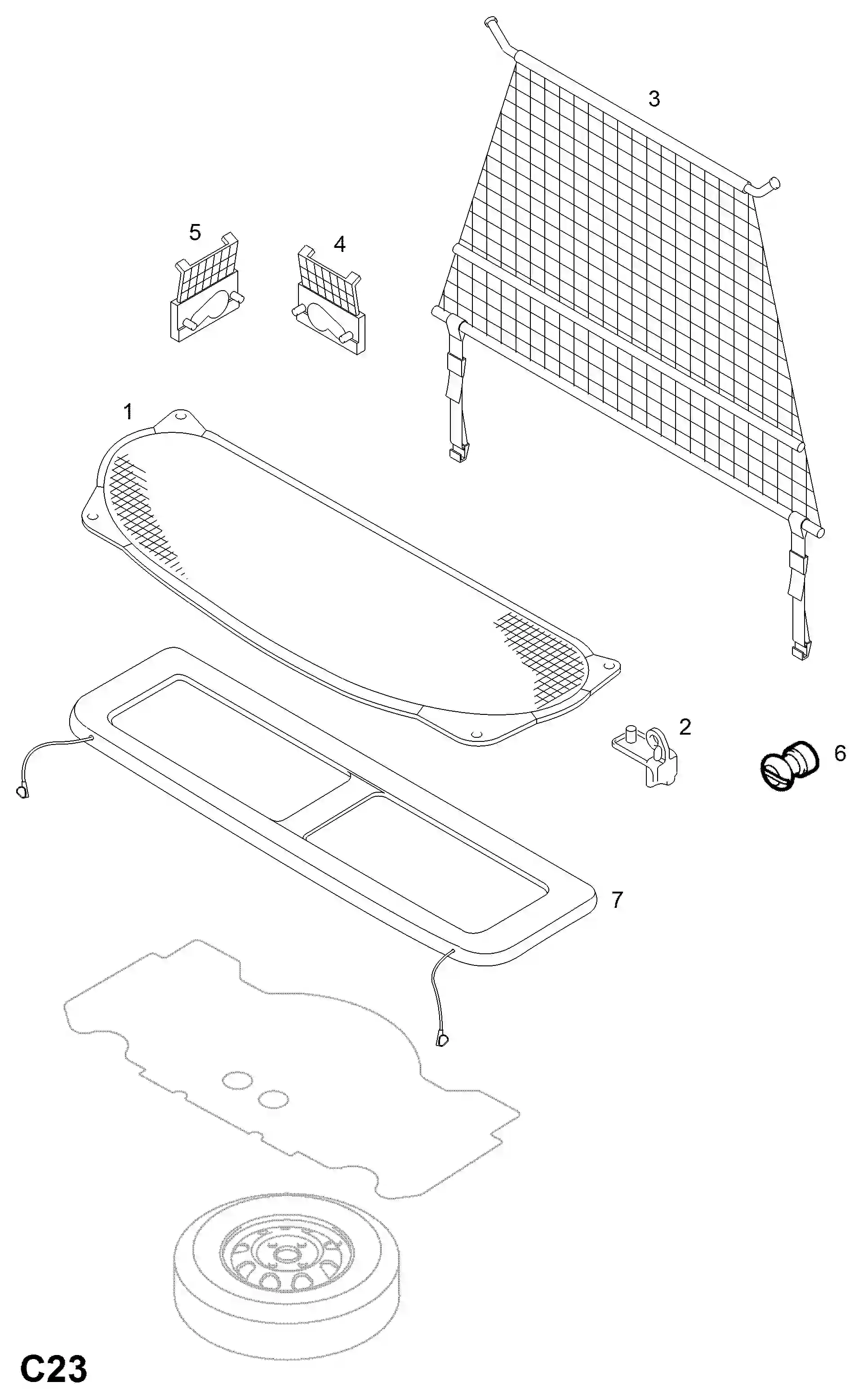 Buy Opel Agila A Load compartment cover parts online 2000 - 2008 ...