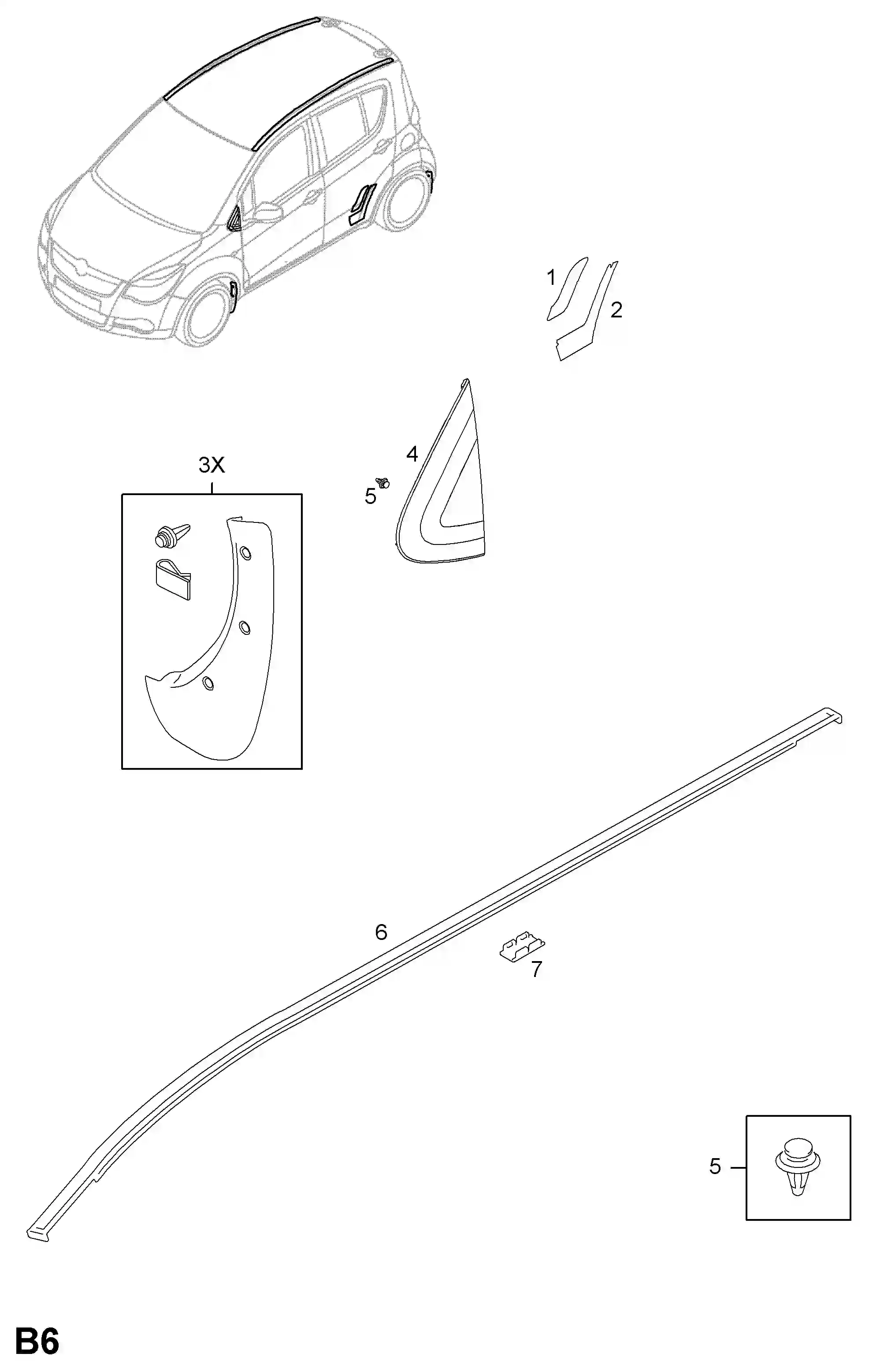 BUY Opel Agila B Roof gully cover PARTS_ONLINE 2008 - 2015 — Global | 7zap