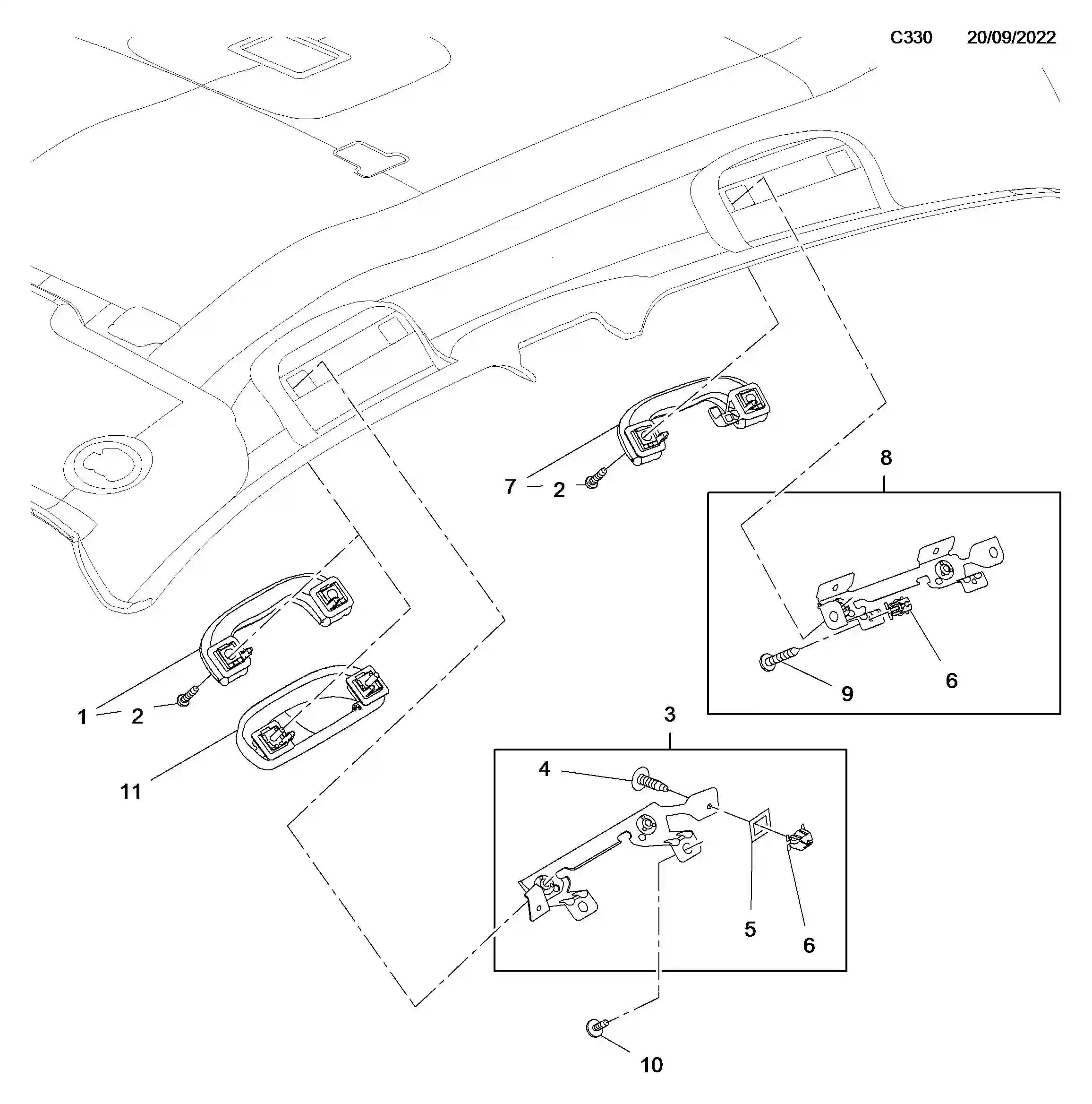 Opel Mokka A Roof assist handle Diagram & OEM Parts (2013 - 2019 Global ...