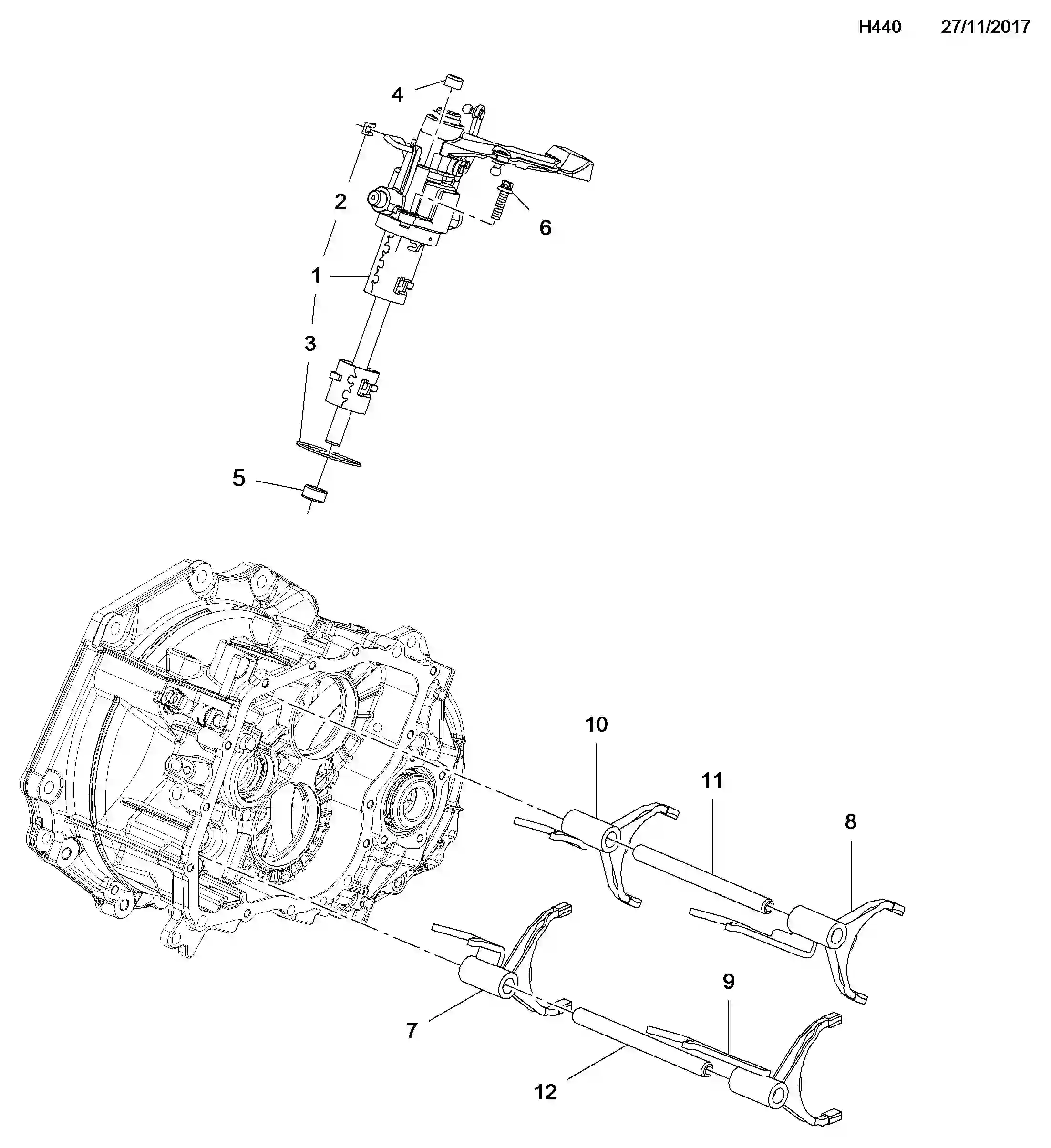 Opel Mokka A Selector shaft and fork parts 2013 - 2019 | EPC5 Global