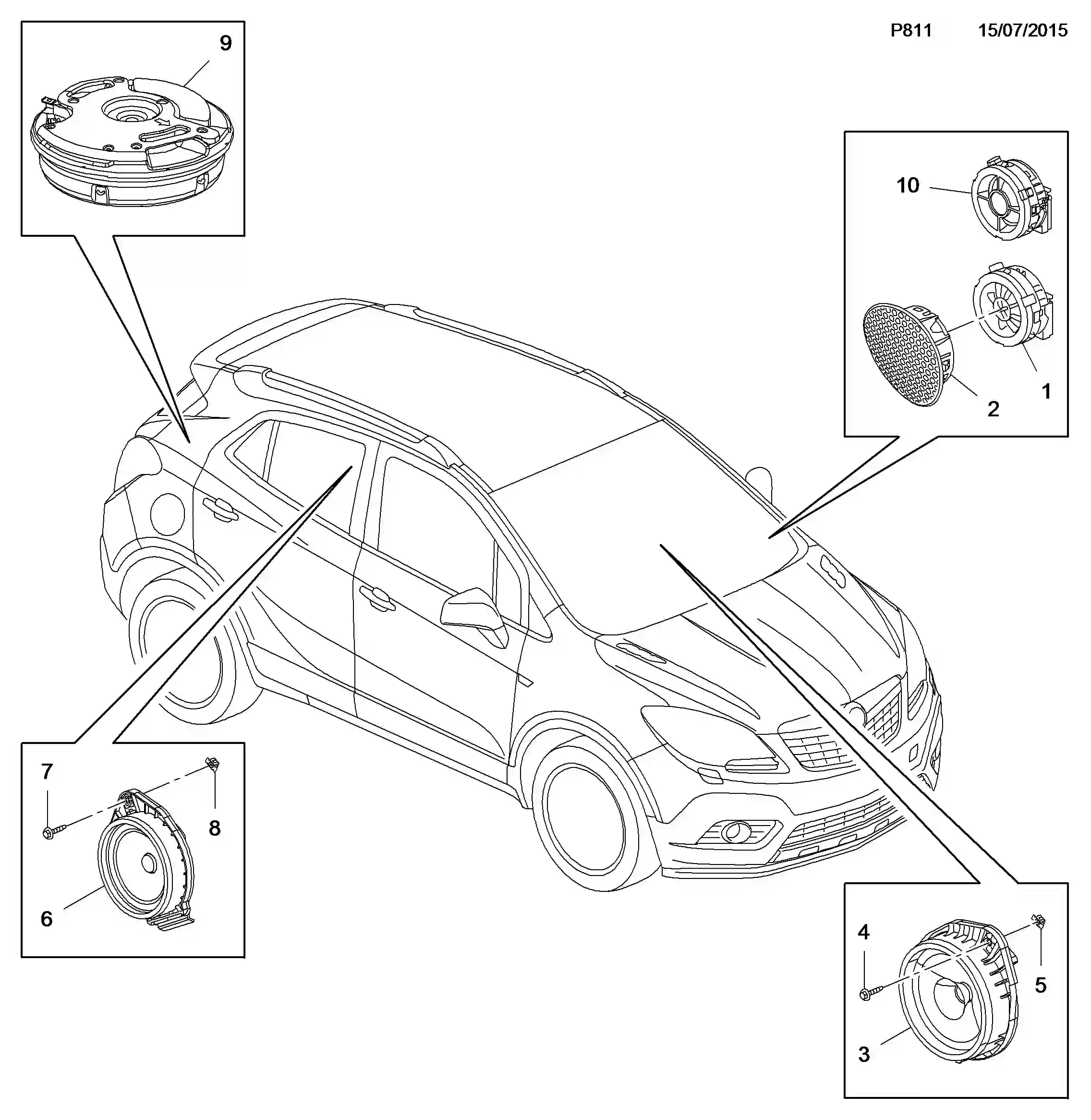 Buy Opel Mokka A Loudspeakers parts online 2013 - 2019 — Global | 7zap