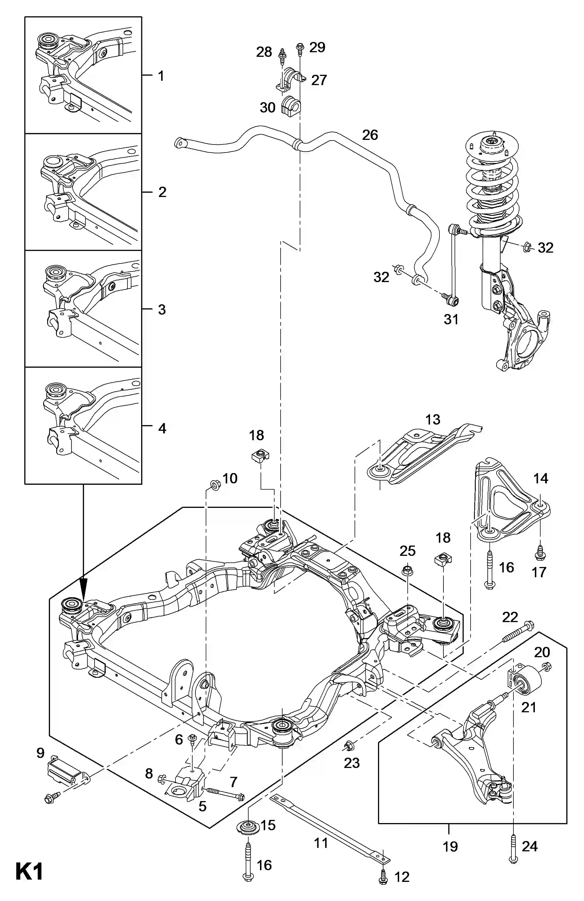 Opel Antara Stabilisatorwelle Teile 2007 - 2017 | undefined Europa
