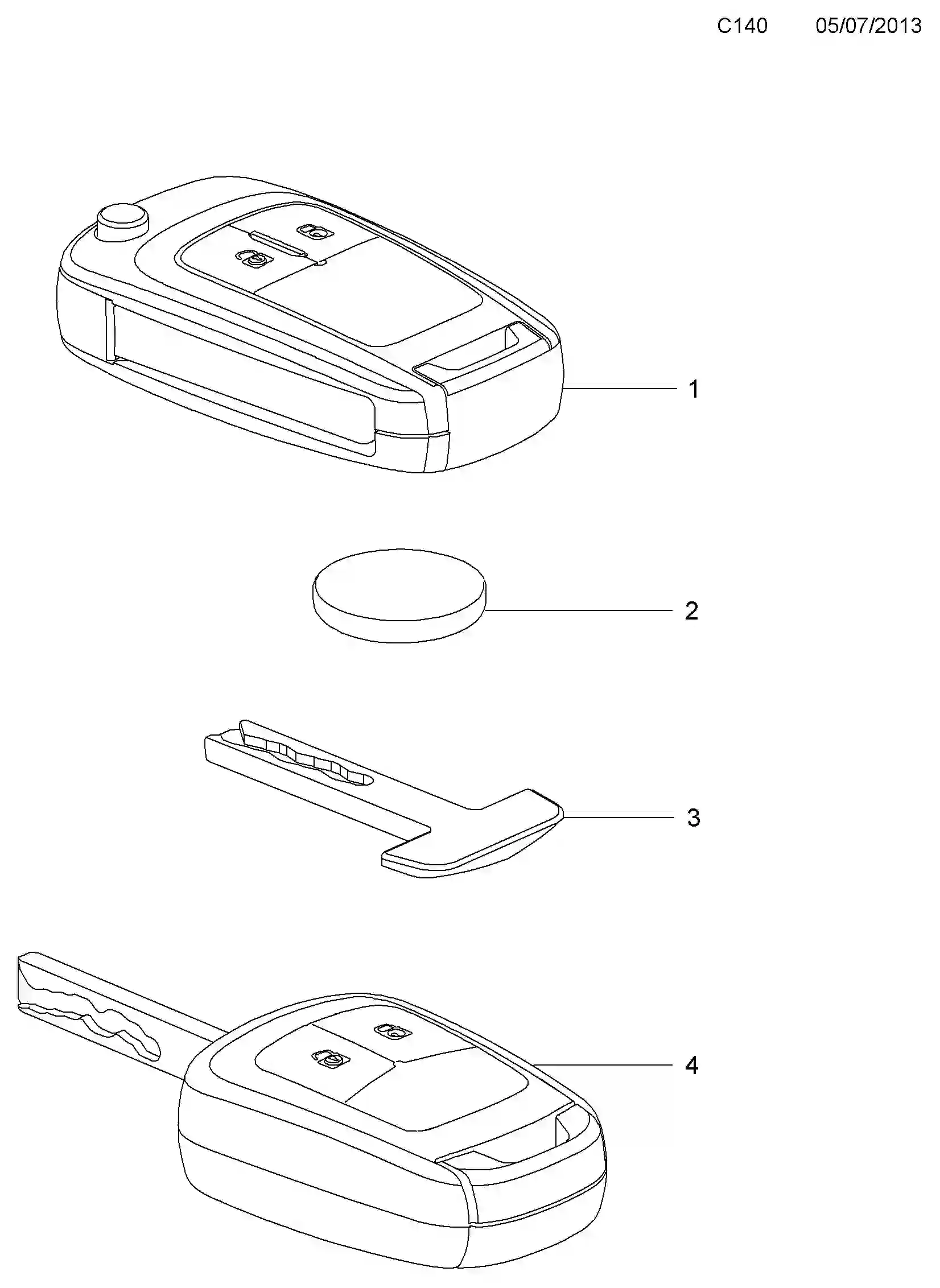 Opel Adam M13 Ready cut key / adam rocks (adam rocks s) parts 2013 ...