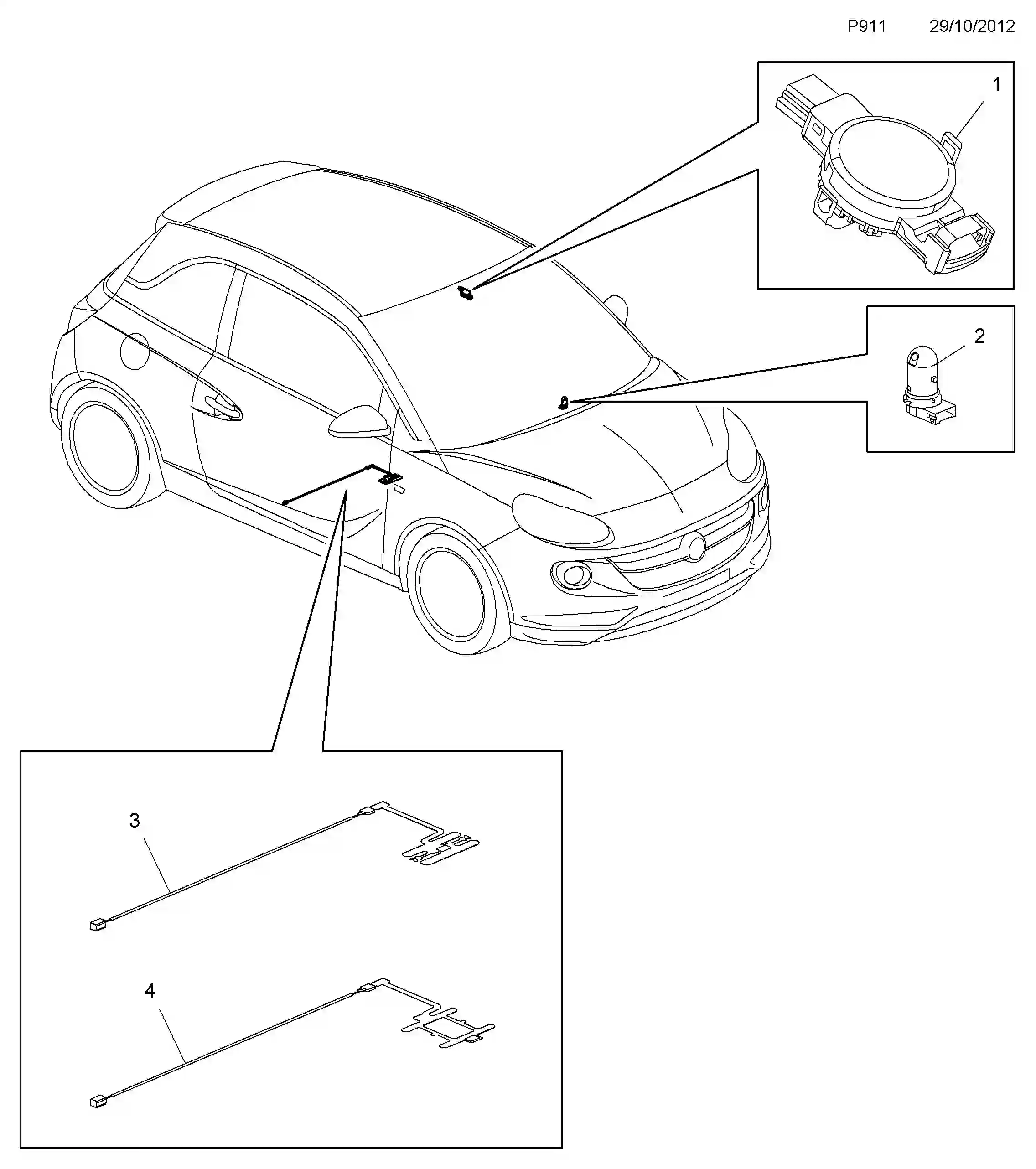 Buy Opel Adam M13 Interior sensors / roof parts online 2013 - 2019 ...