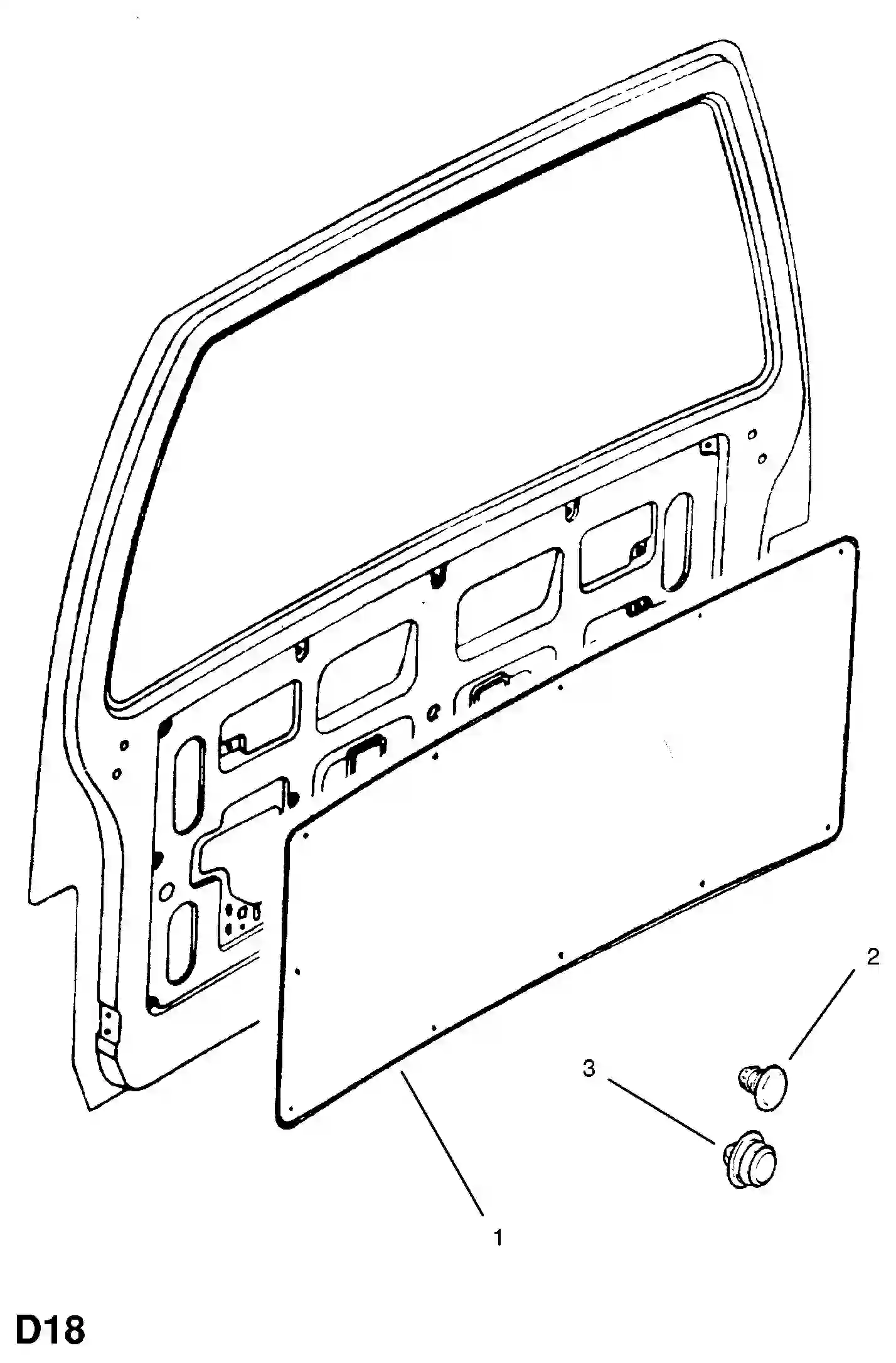 Opel Euromidi Back door trim fixings parts 1988 - 1996 | EPC5 Global