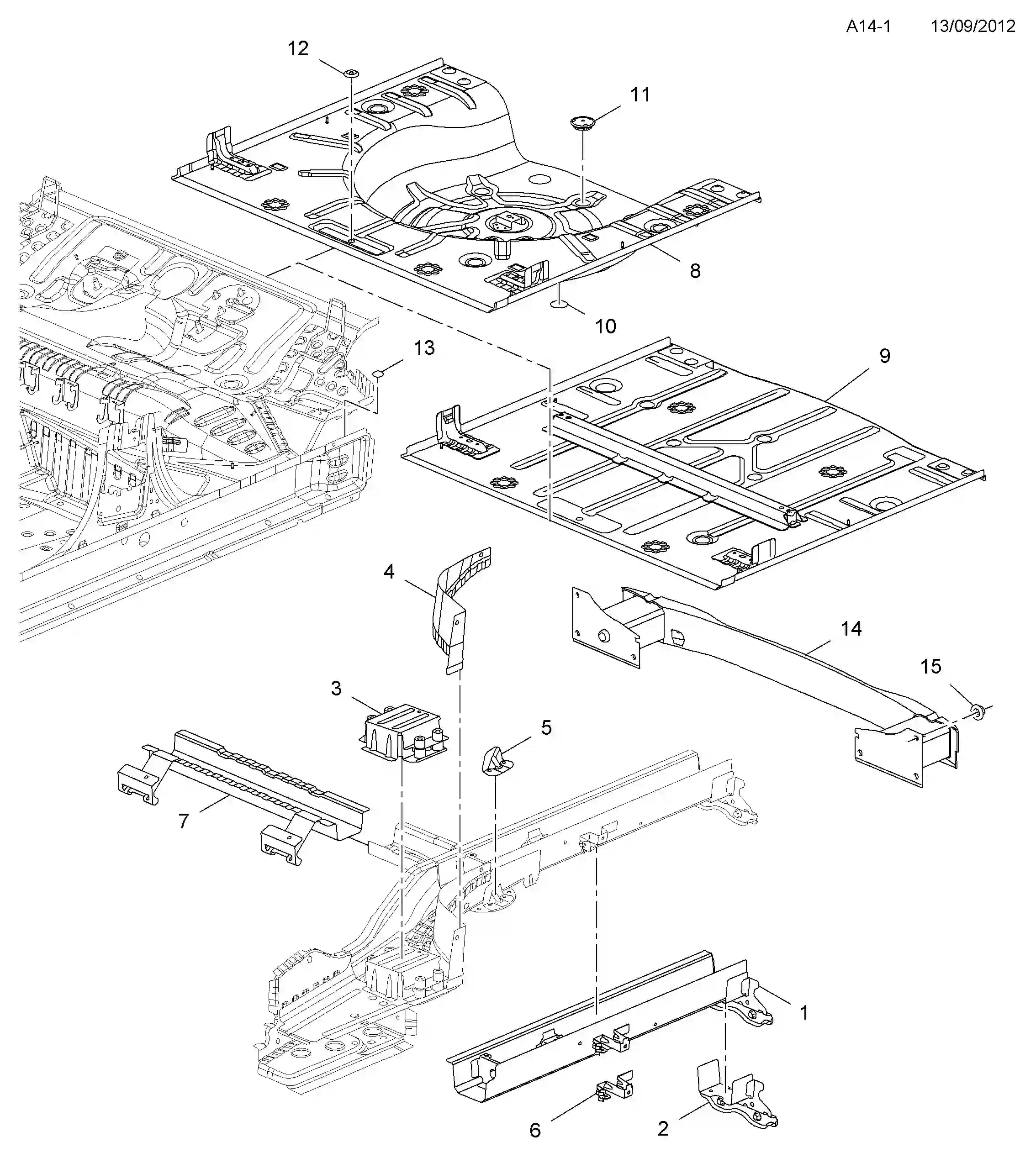 Opel Astra J Rear end / rear end crash limiter (estate, saloon 35, 69 ...