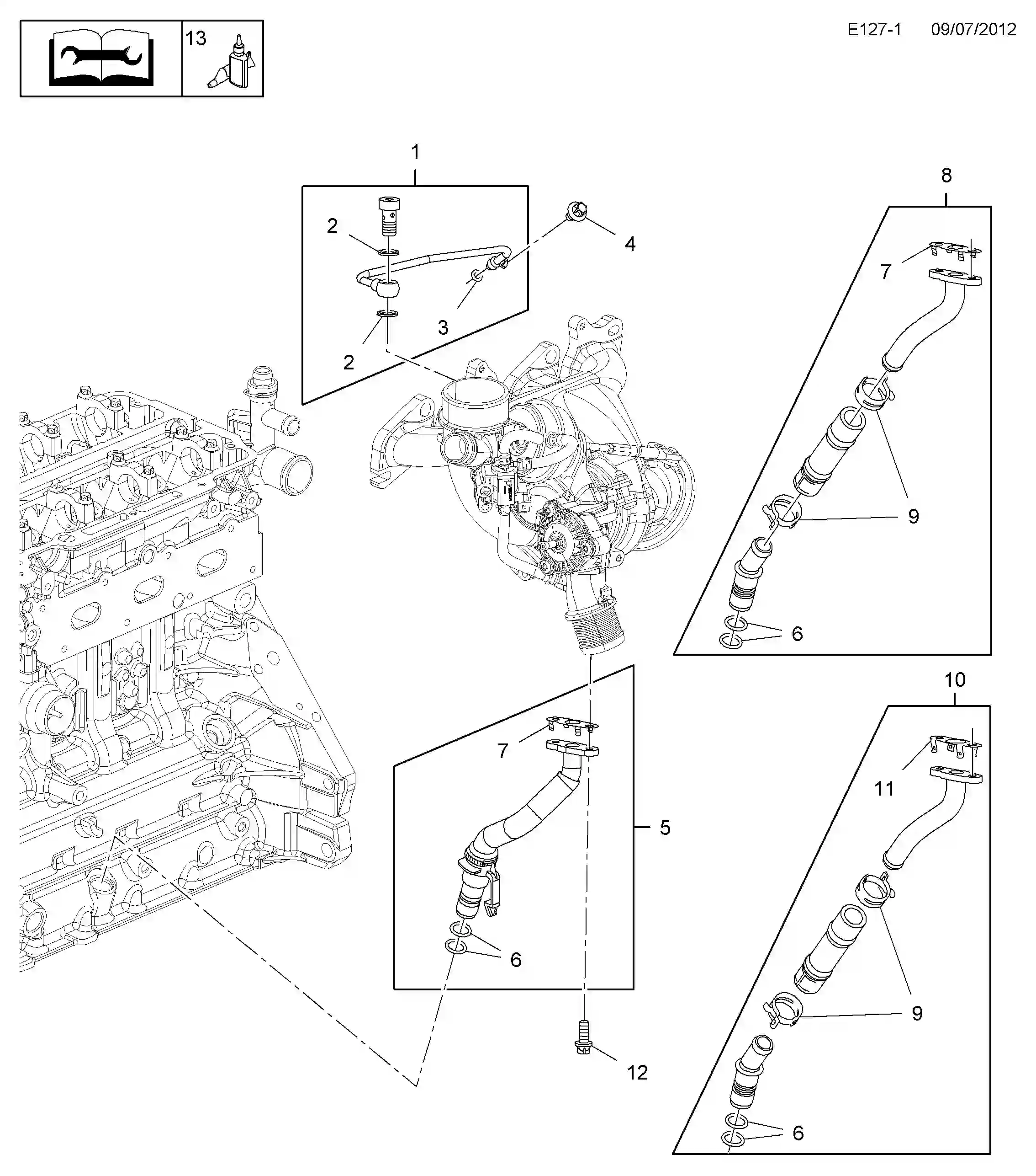 Opel Zafira C Oelleitungen, ventile und befestigungsteile (fortsetzung ...