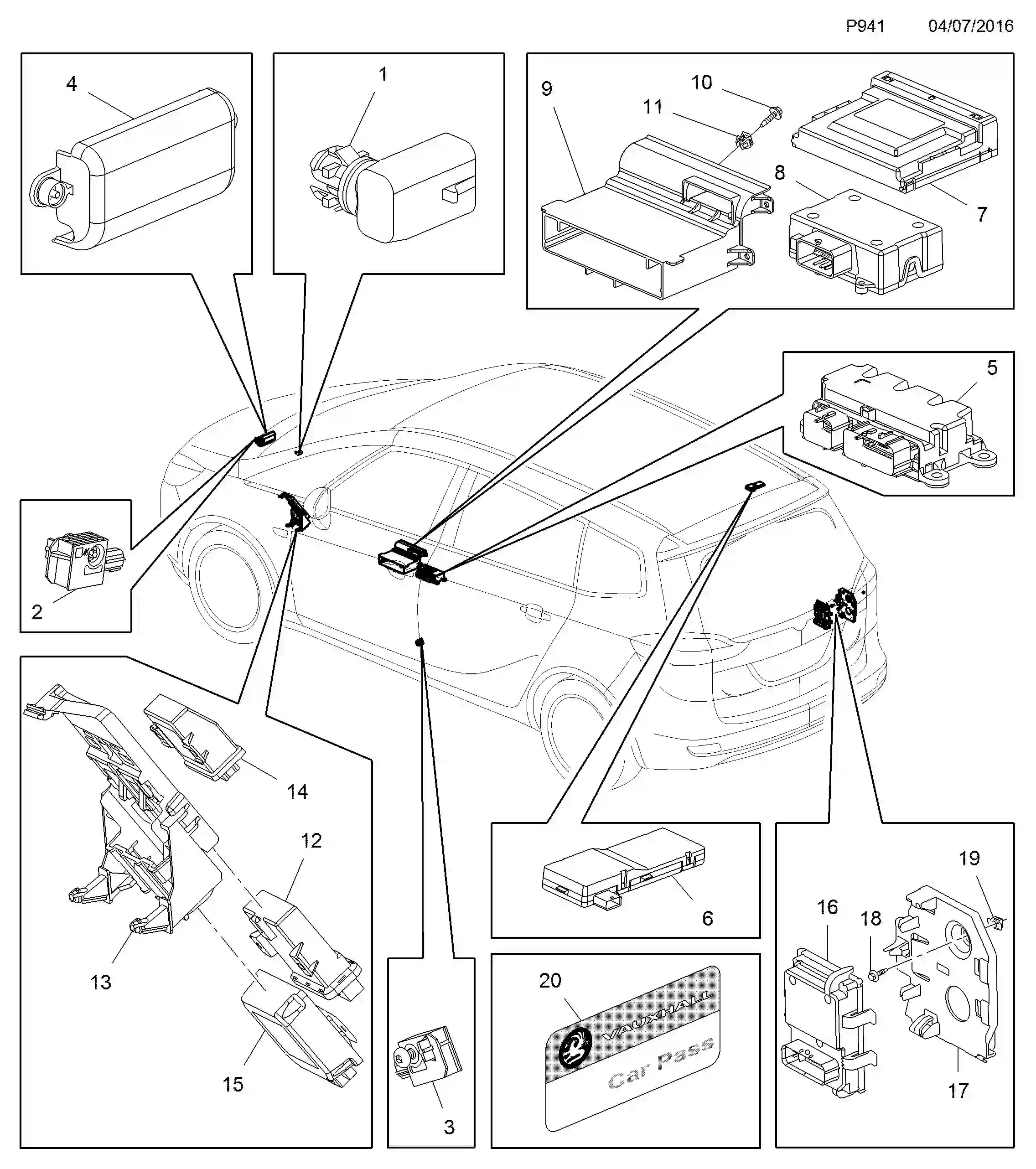 Buy Opel Zafira C Multifunction power converter parts online 2012 ...