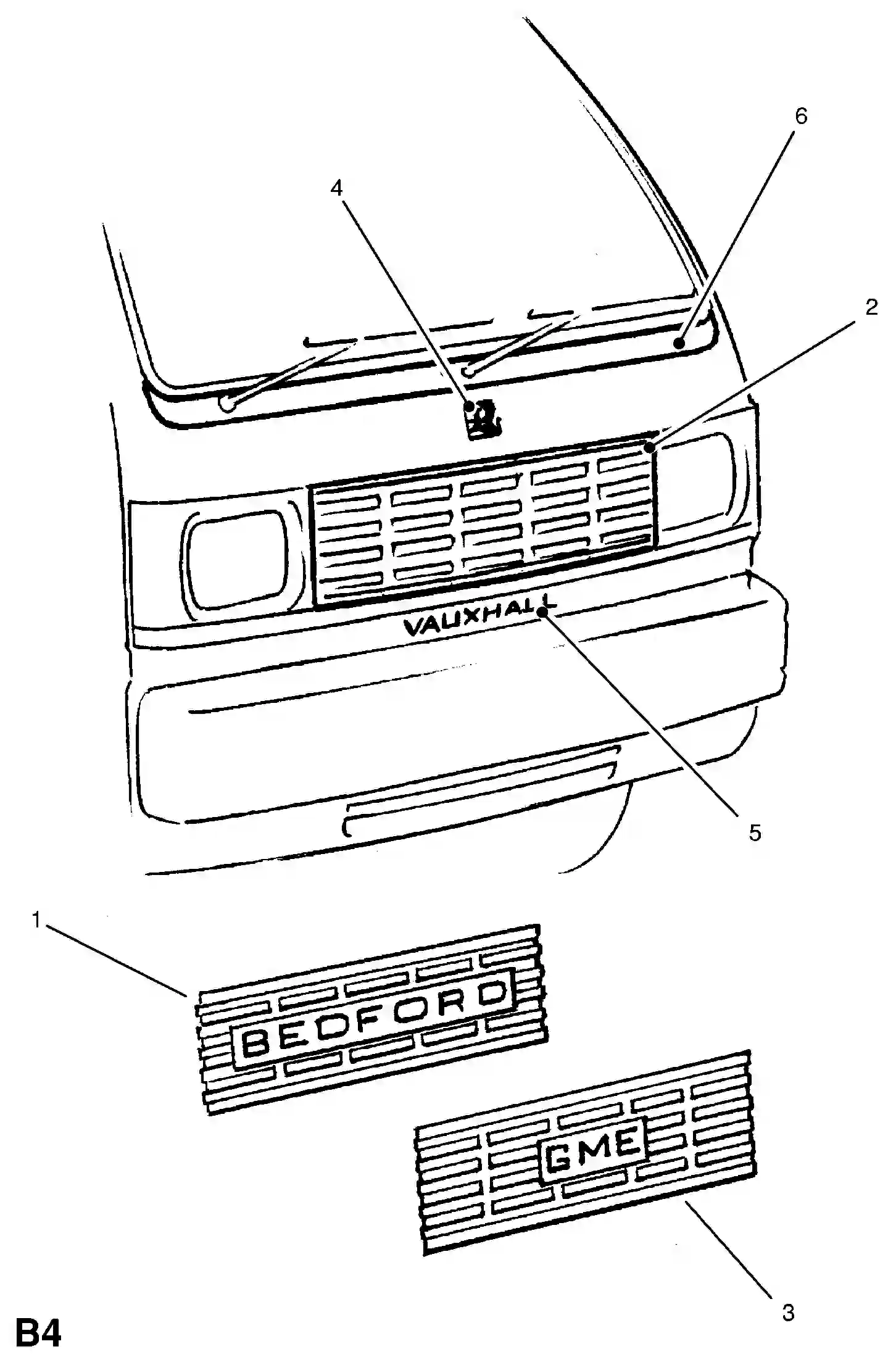 Opel Rascal Front end panel nameplate and decal parts 1986 - 1993 ...