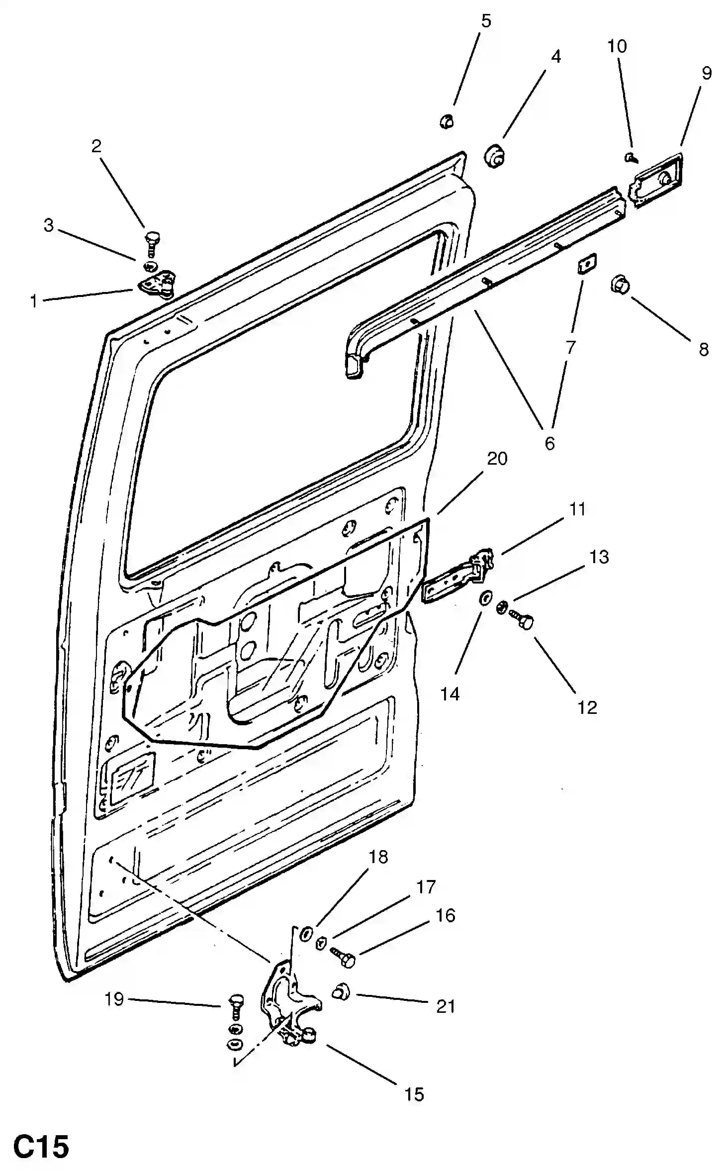 Opel Rascal Side sliding door roller and rail / model 70 parts 1986 ...