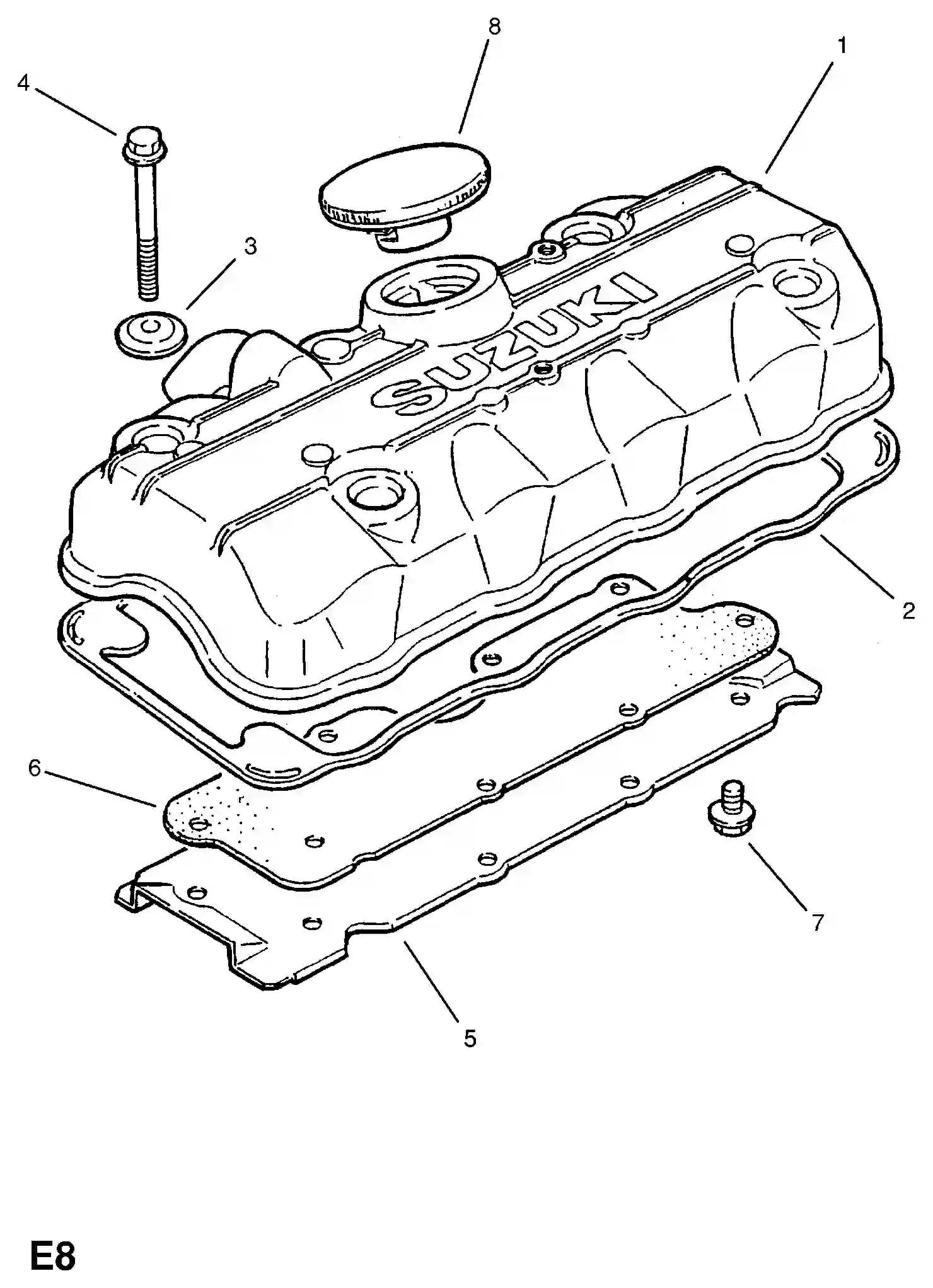 Opel Rascal Rocker cover parts 1986 - 1993 | EPC5 Global