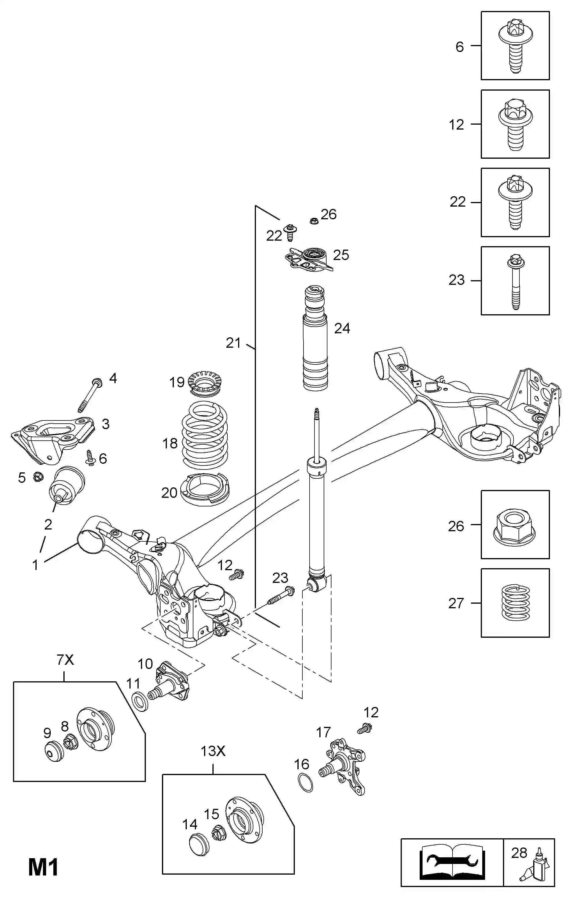 Opel Corsa D Rear shock absorbers / for standard chassis parts 2007 ...