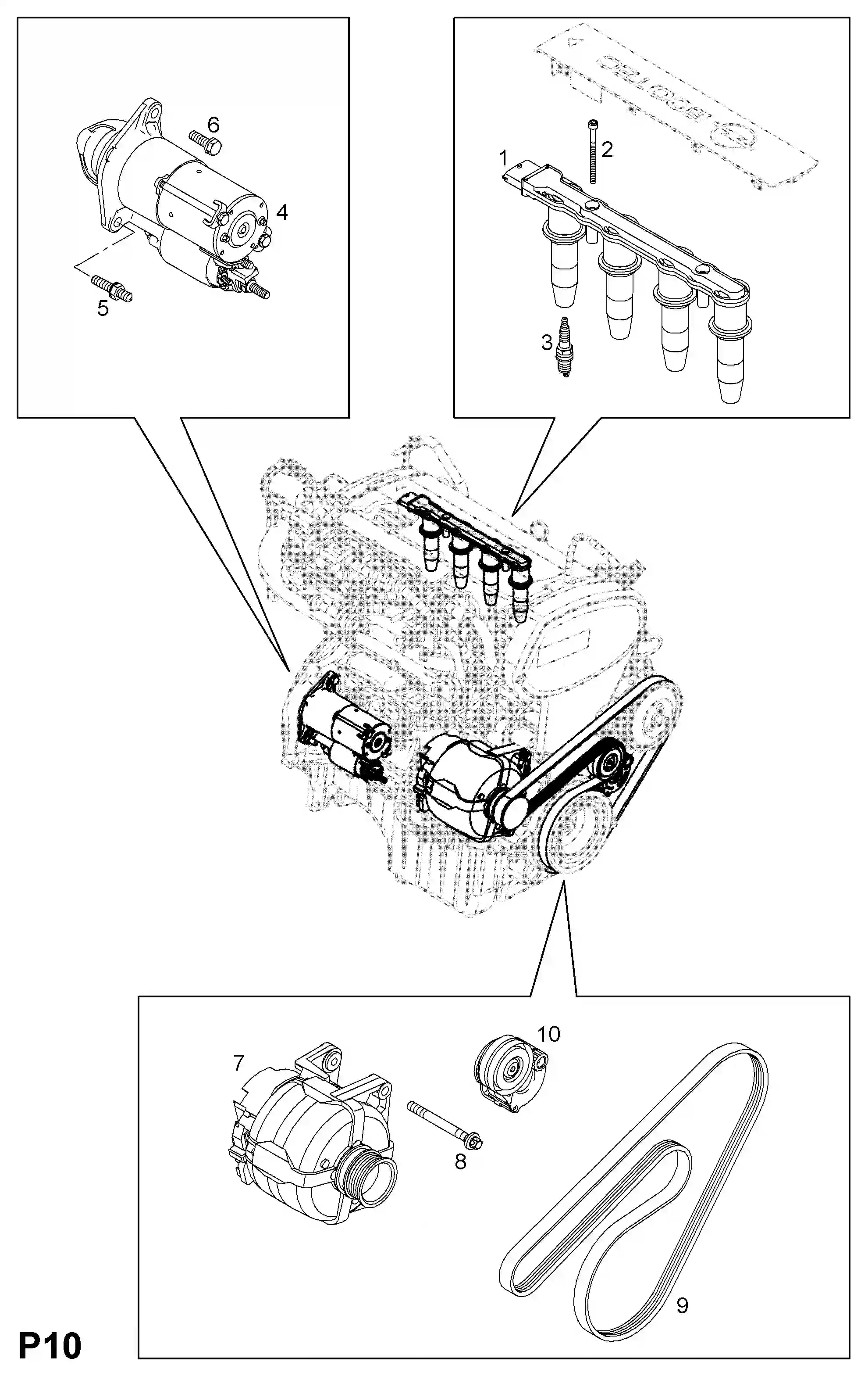 Opel Corsa D Spark plug / z16lel[lng], a16lel[lng], z16ler[ldw], a16ler ...