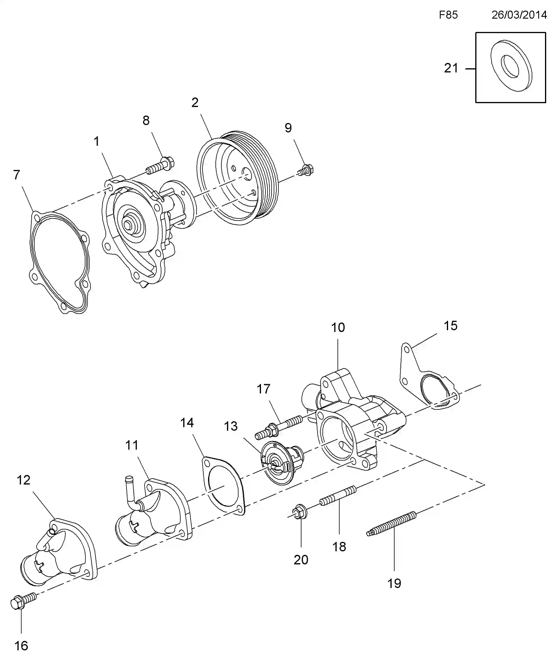 Opel Meriva B Čerpadlo vody se spojovacím materiálem / a17dt[lub ...